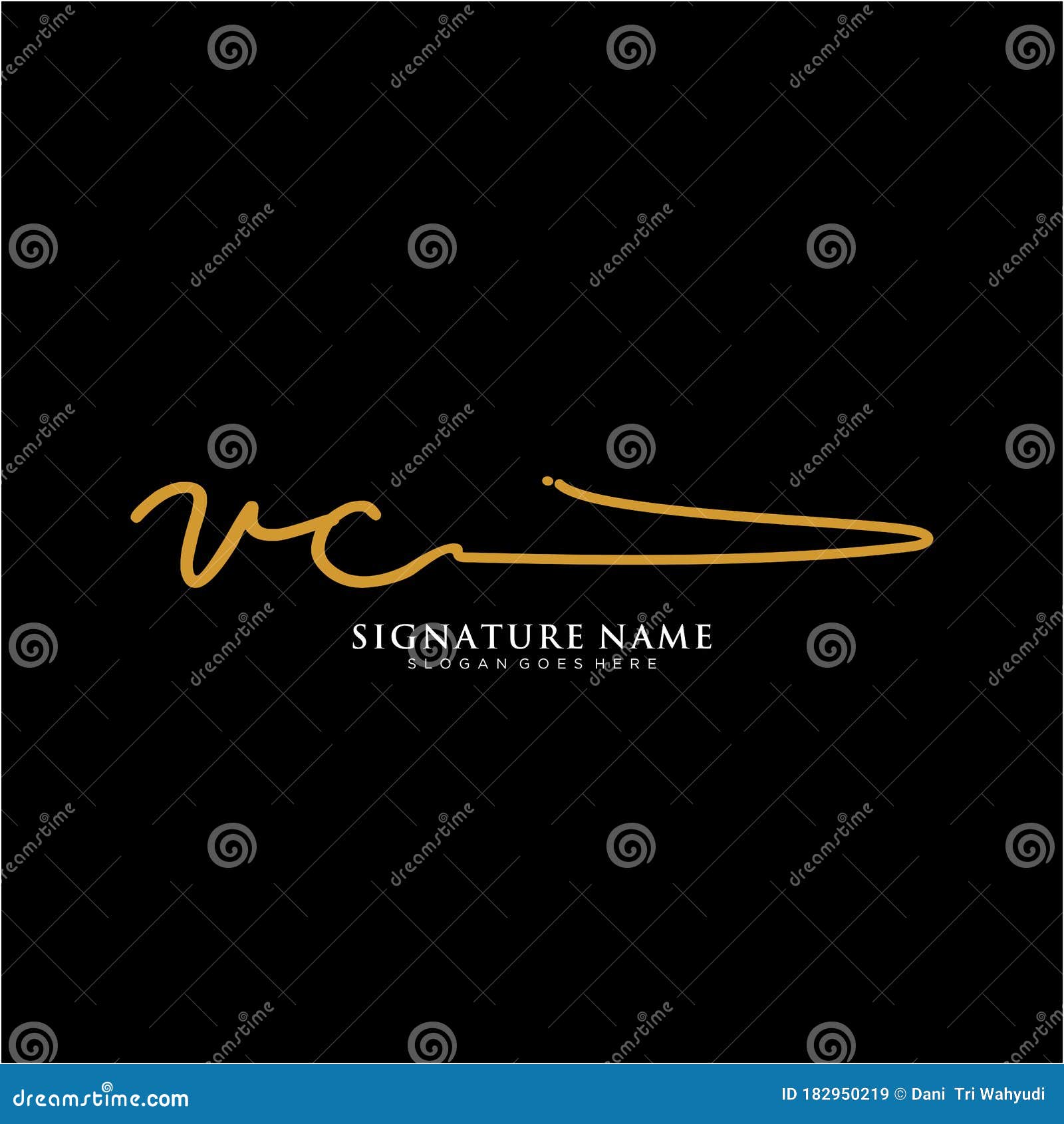 Letter VC Signature Logo Template Vector Stock Vector - Illustration of ...