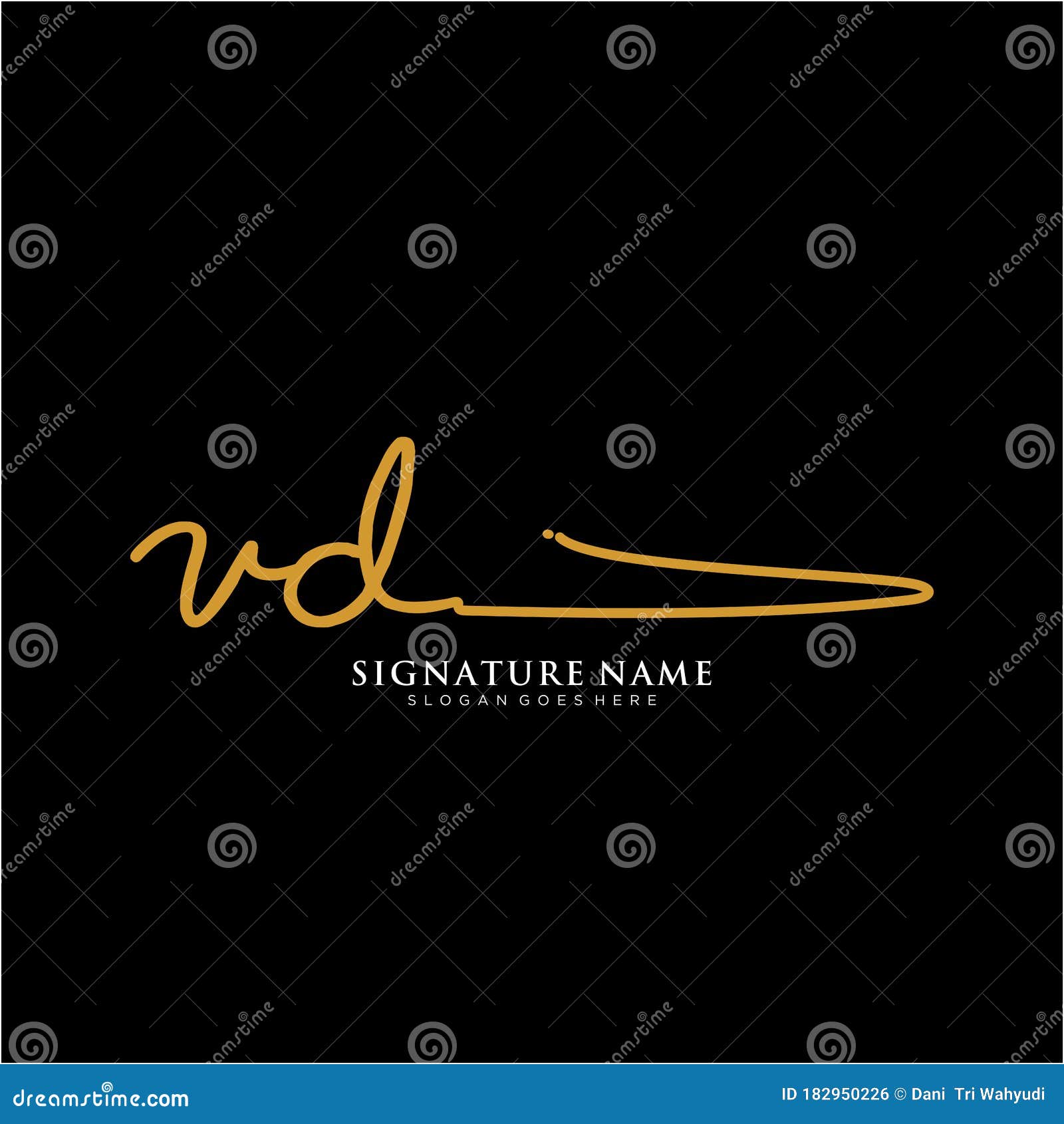 Letter VD Signature Logo Template Vector Stock Vector - Illustration of ...