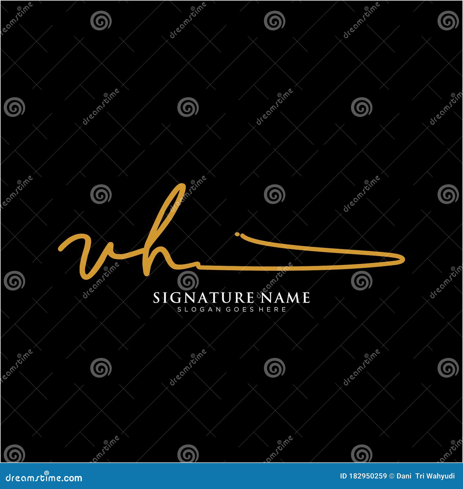 Letter VH Signature Logo Template Vector Stock Vector - Illustration of ...