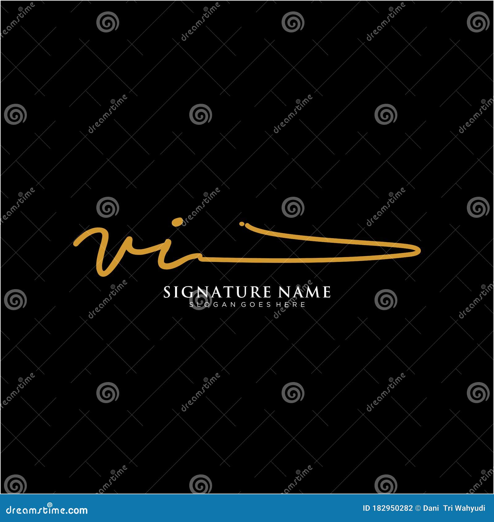 Letter VI Signature Logo Template Vector Stock Vector - Illustration of ...