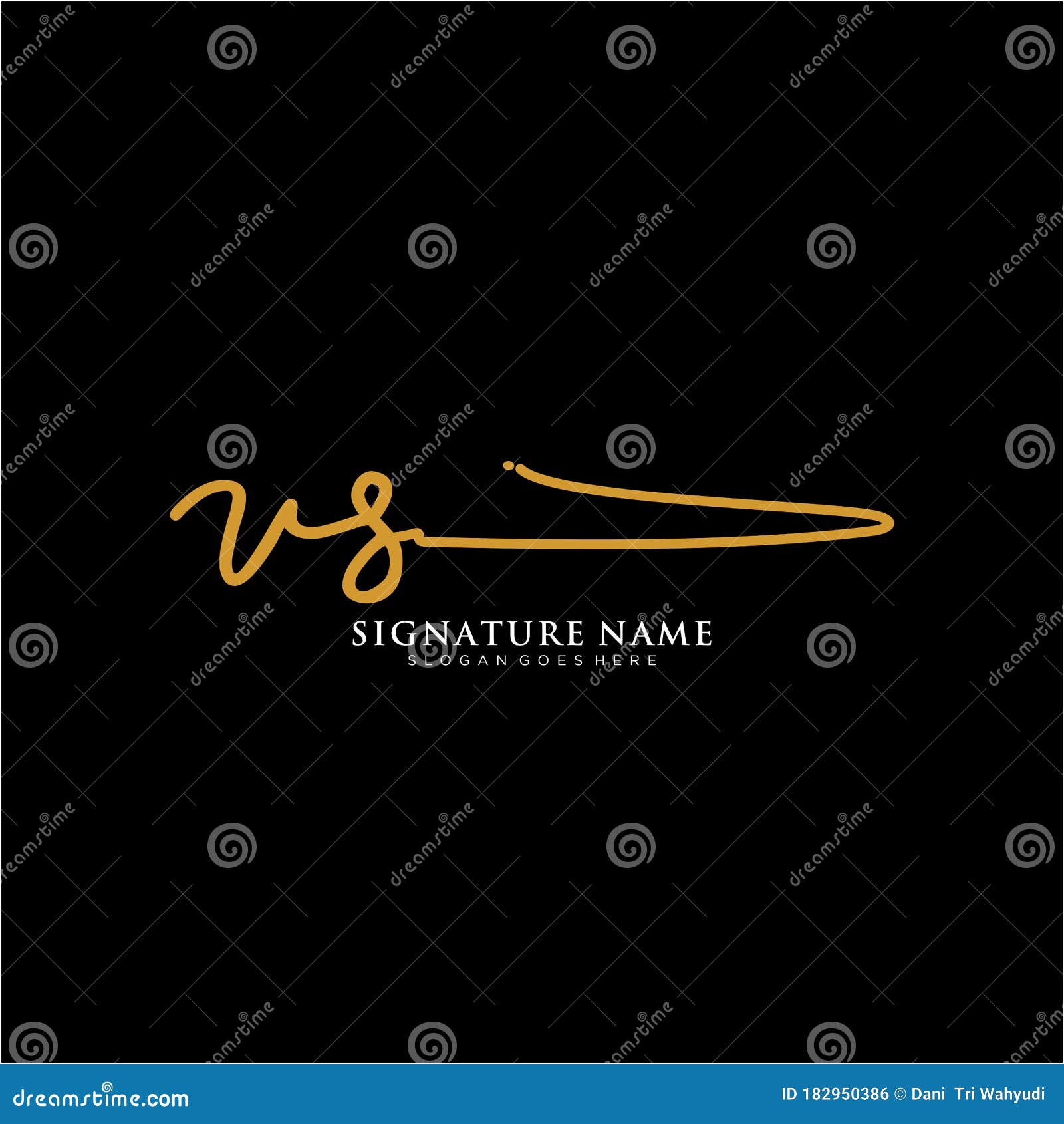 Letter VS Signature Logo Template Vector Stock Vector - Illustration of ...