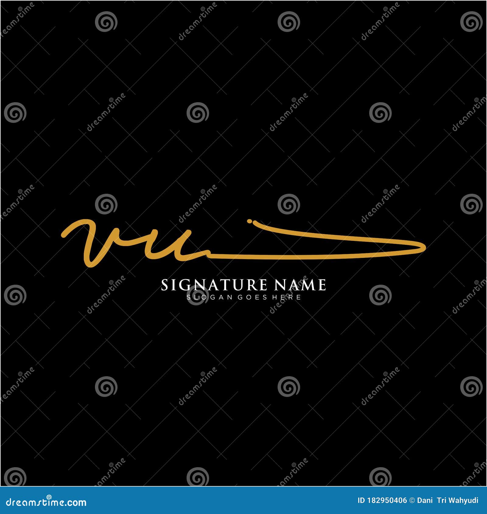 Letter VU Signature Logo Template Vector Stock Vector - Illustration of ...