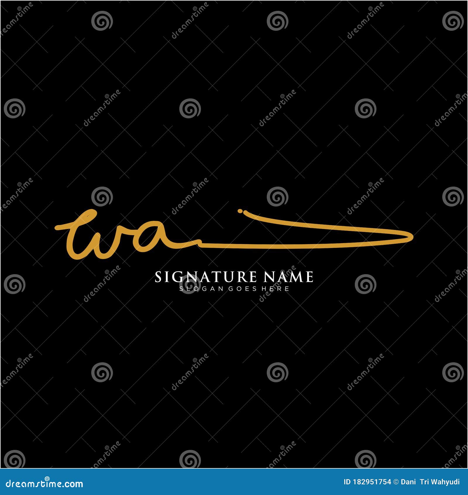 Letter WA Signature Logo Template Vector Stock Vector - Illustration of ...