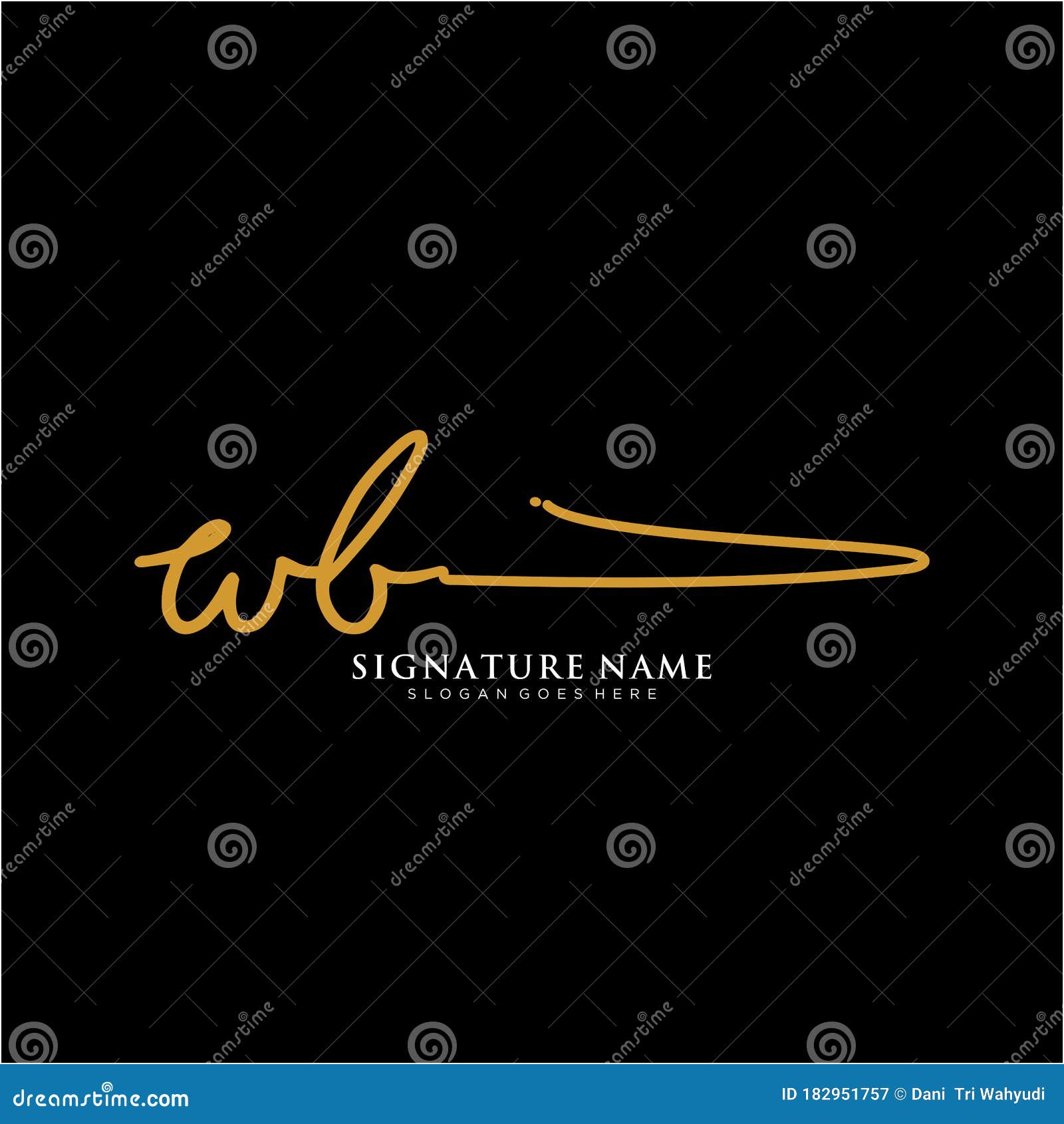 Letter WB Signature Logo Template Vector Stock Vector - Illustration of ...