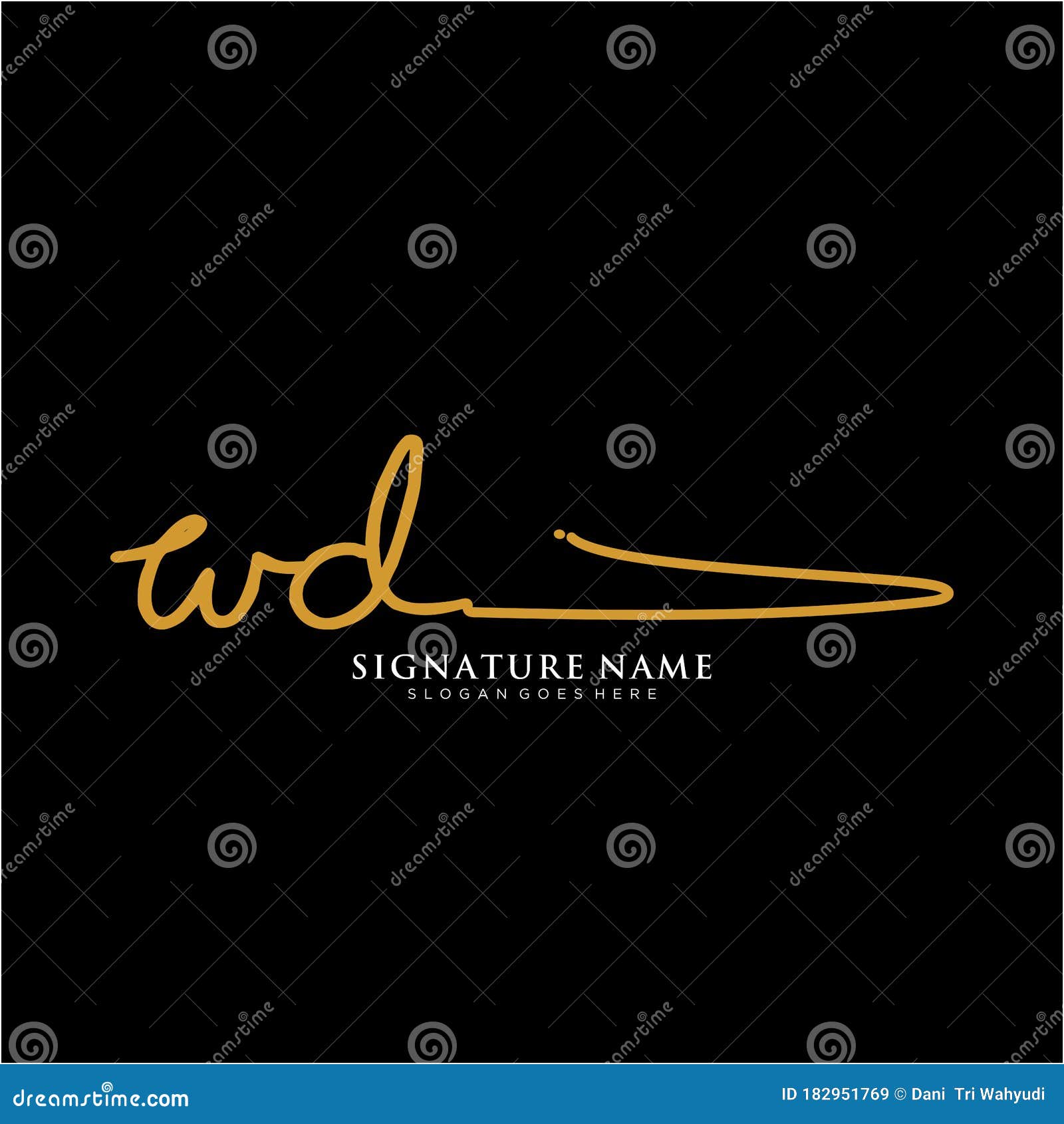 Letter WD Signature Logo Template Vector Stock Vector - Illustration of ...
