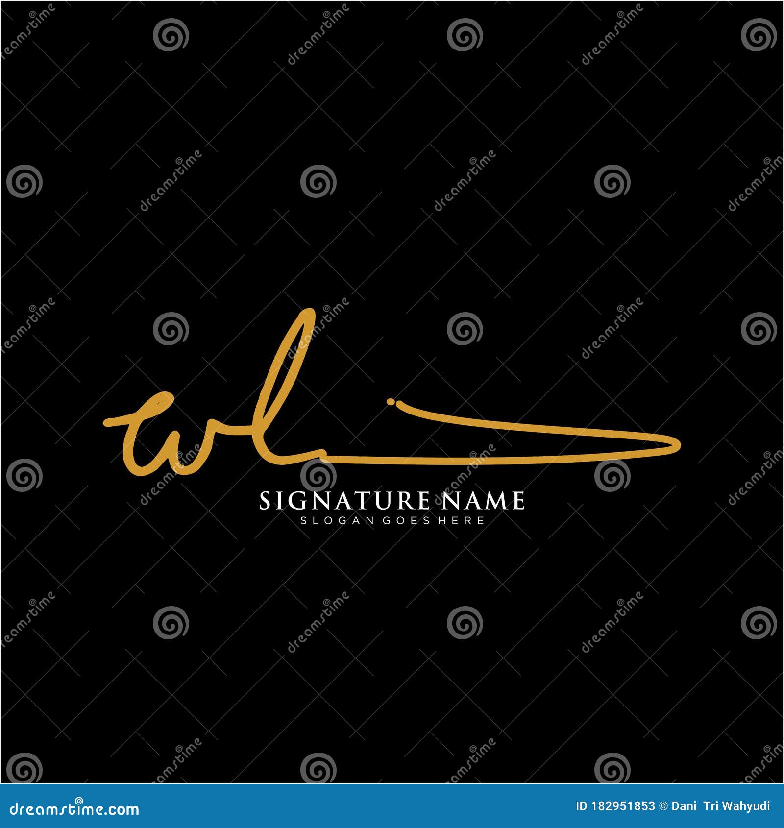 Letter WL Signature Logo Template Vector Stock Vector - Illustration of ...
