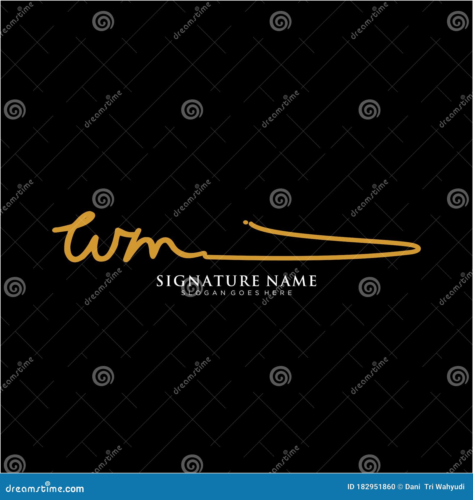 Letter WM Signature Logo Template Vector Stock Vector - Illustration of ...
