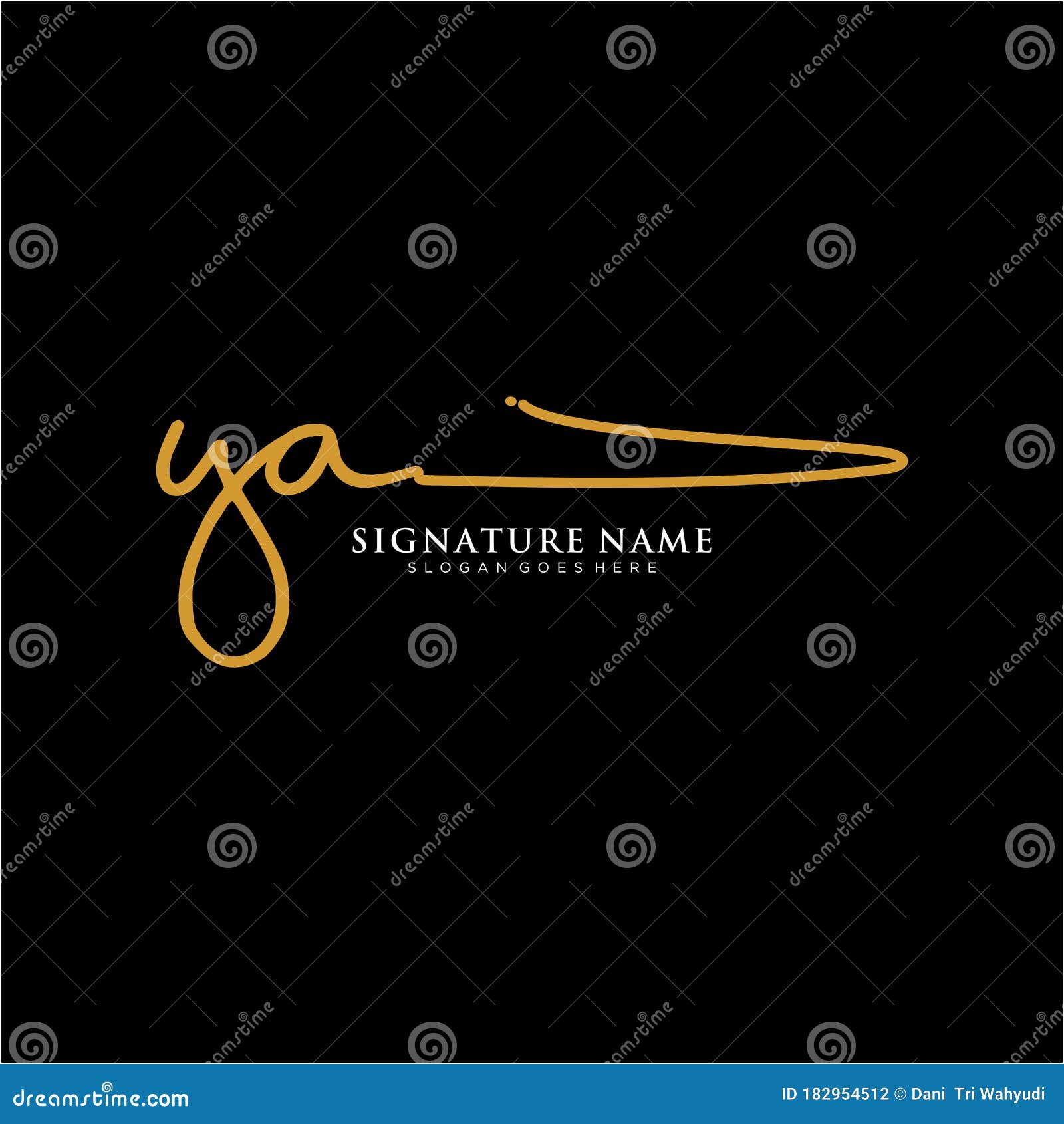 YA Signature Logo Template Vector Stock Vector - Illustration of ...