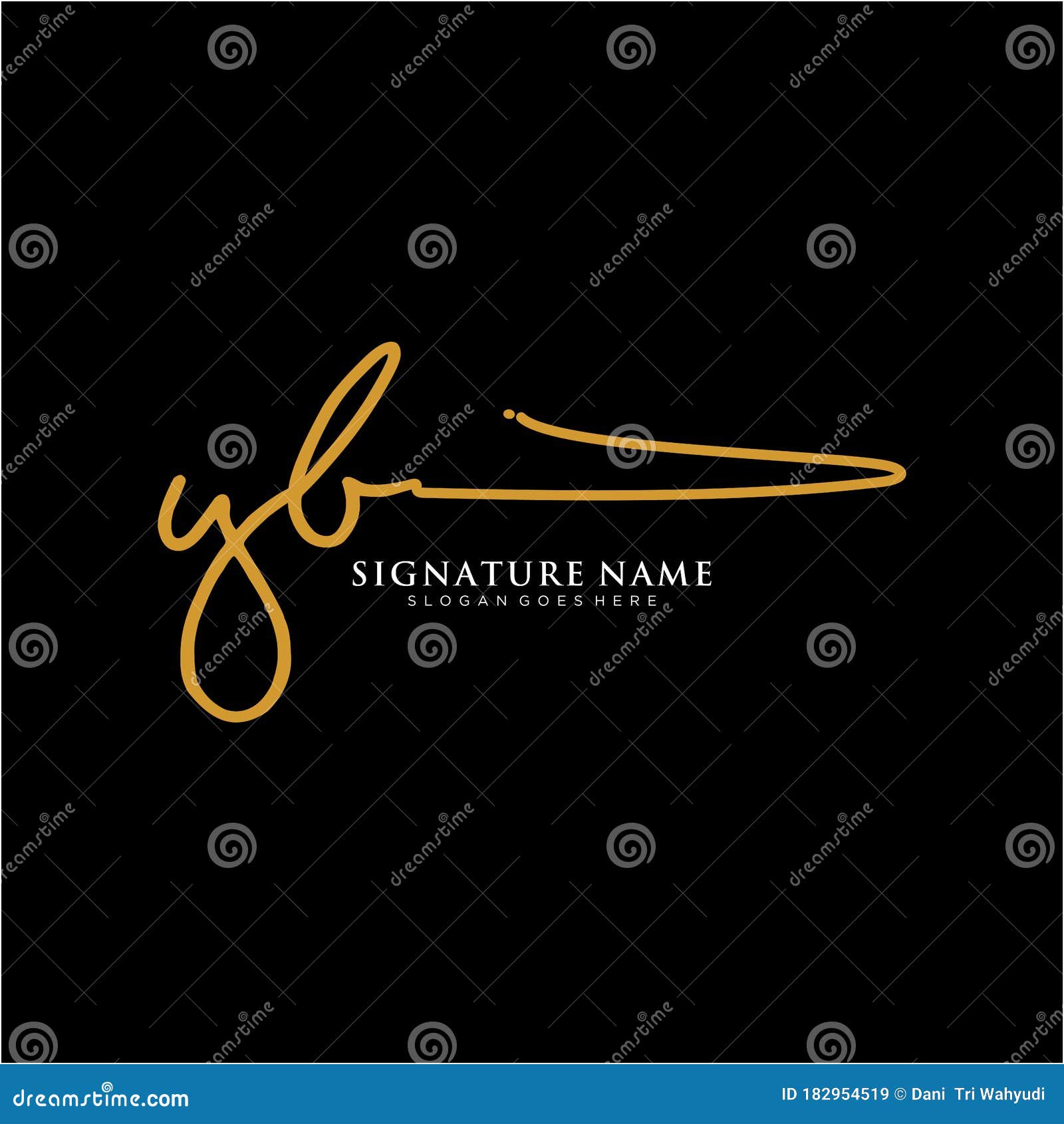 YB Signature Logo Template Vector Stock Vector - Illustration of ...
