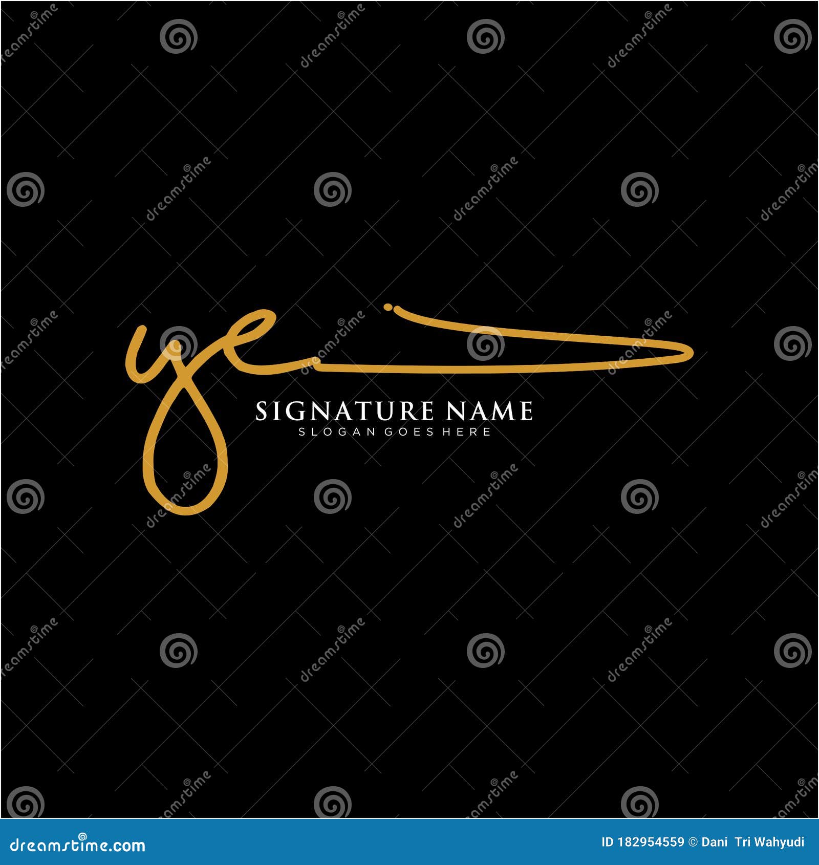 YE Signature Logo Template Vector Stock Vector - Illustration of ...
