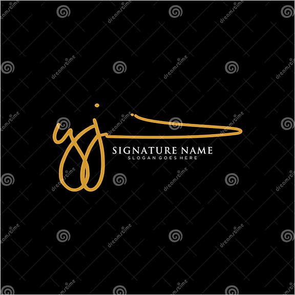 YJ Signature Logo Template Vector Stock Vector - Illustration of ...