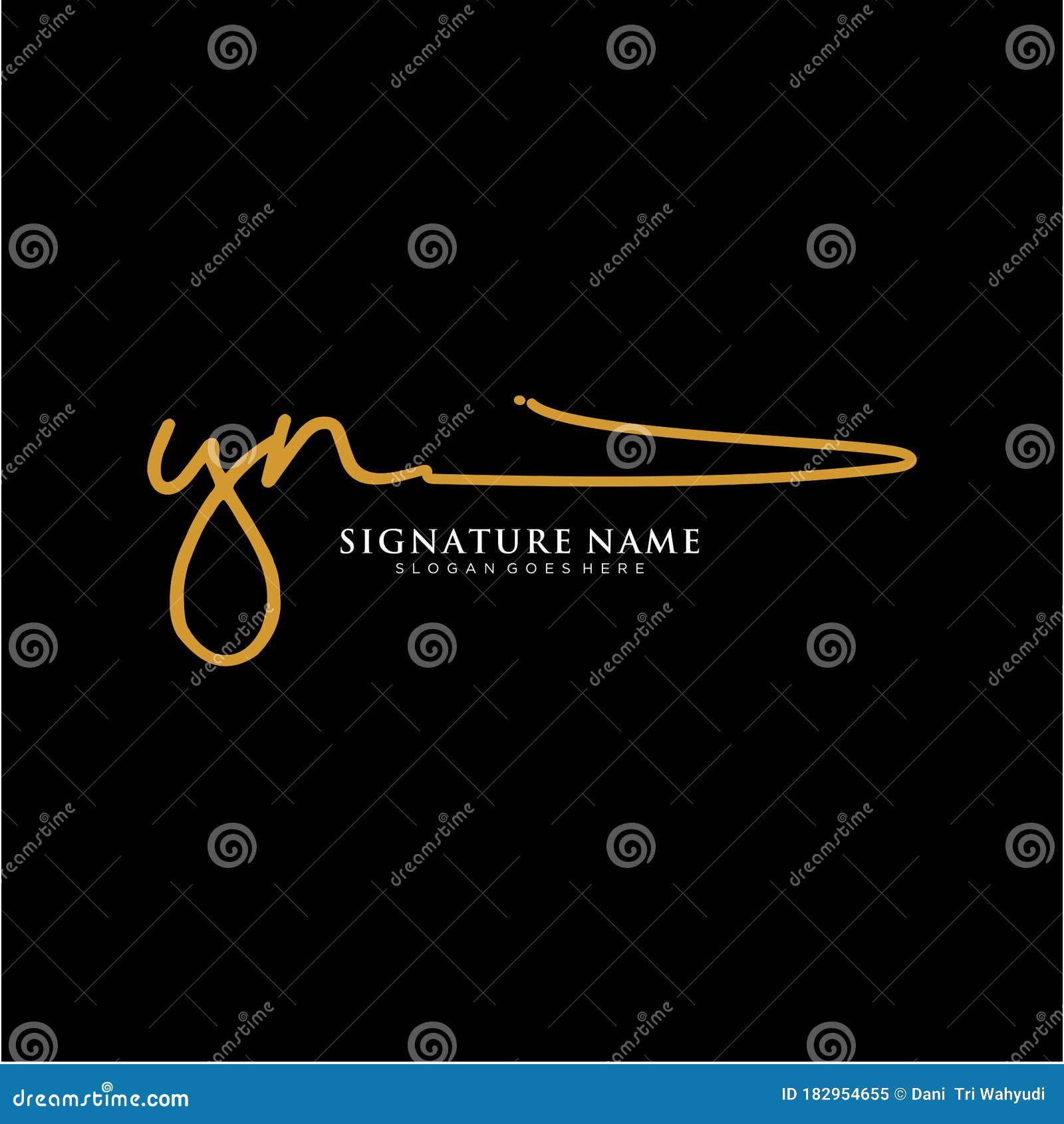 YN Signature Logo Template Vector Stock Vector - Illustration of ...