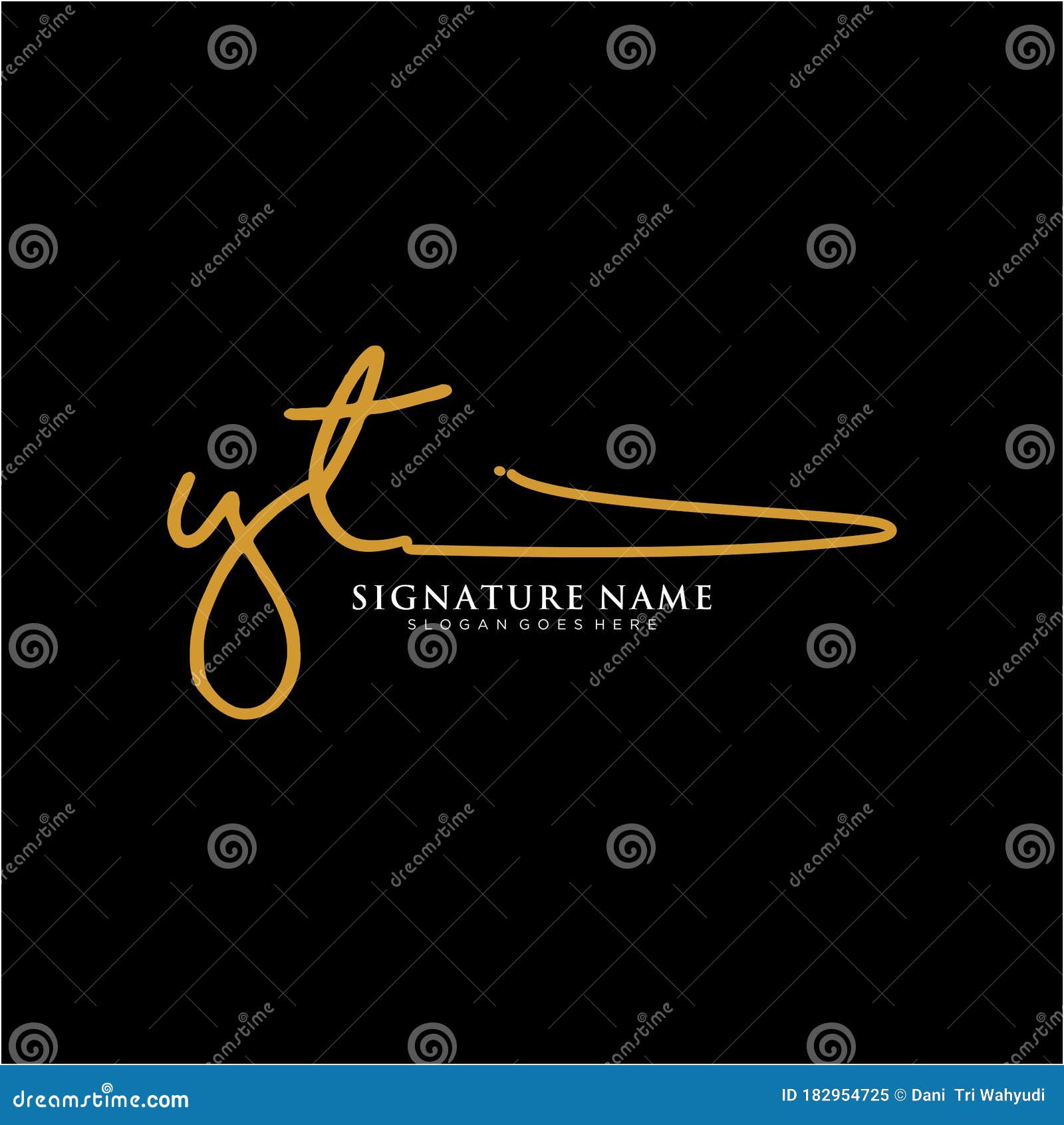 YT Signature Logo Template Vector Stock Vector - Illustration of ...