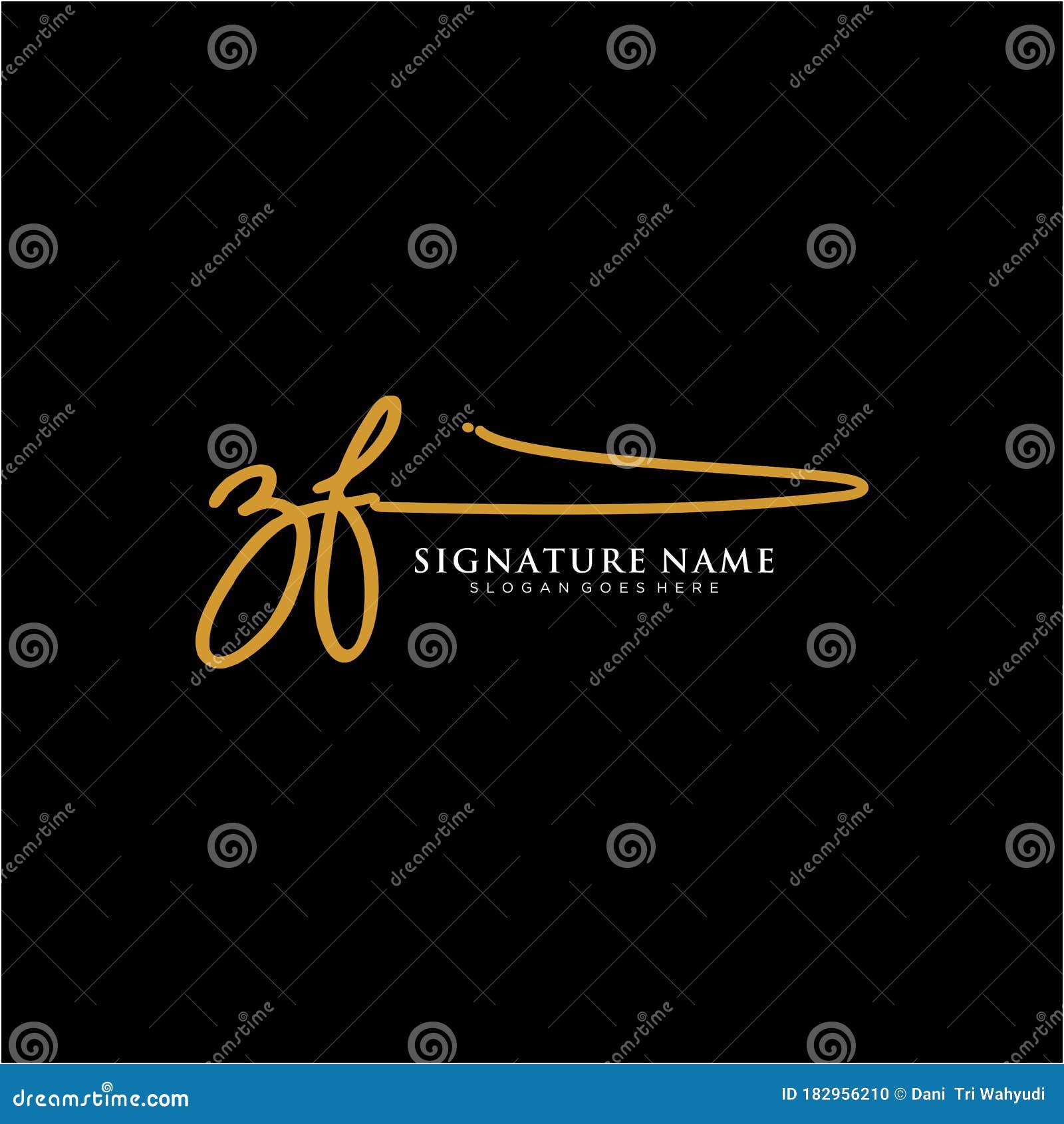 ZF Signature Logo Template Vector Stock Vector - Illustration of line ...