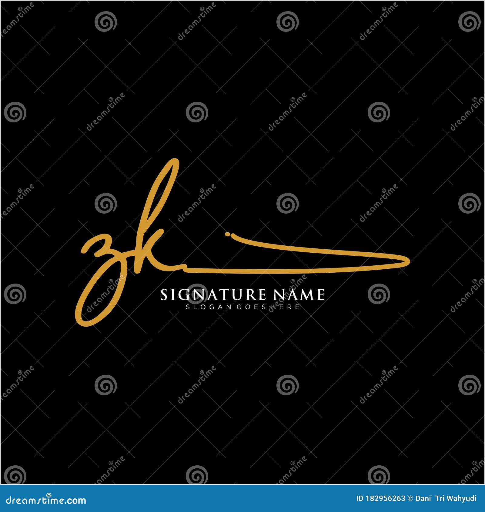 ZK Signature Logo Template Vector Stock Vector - Illustration of ...