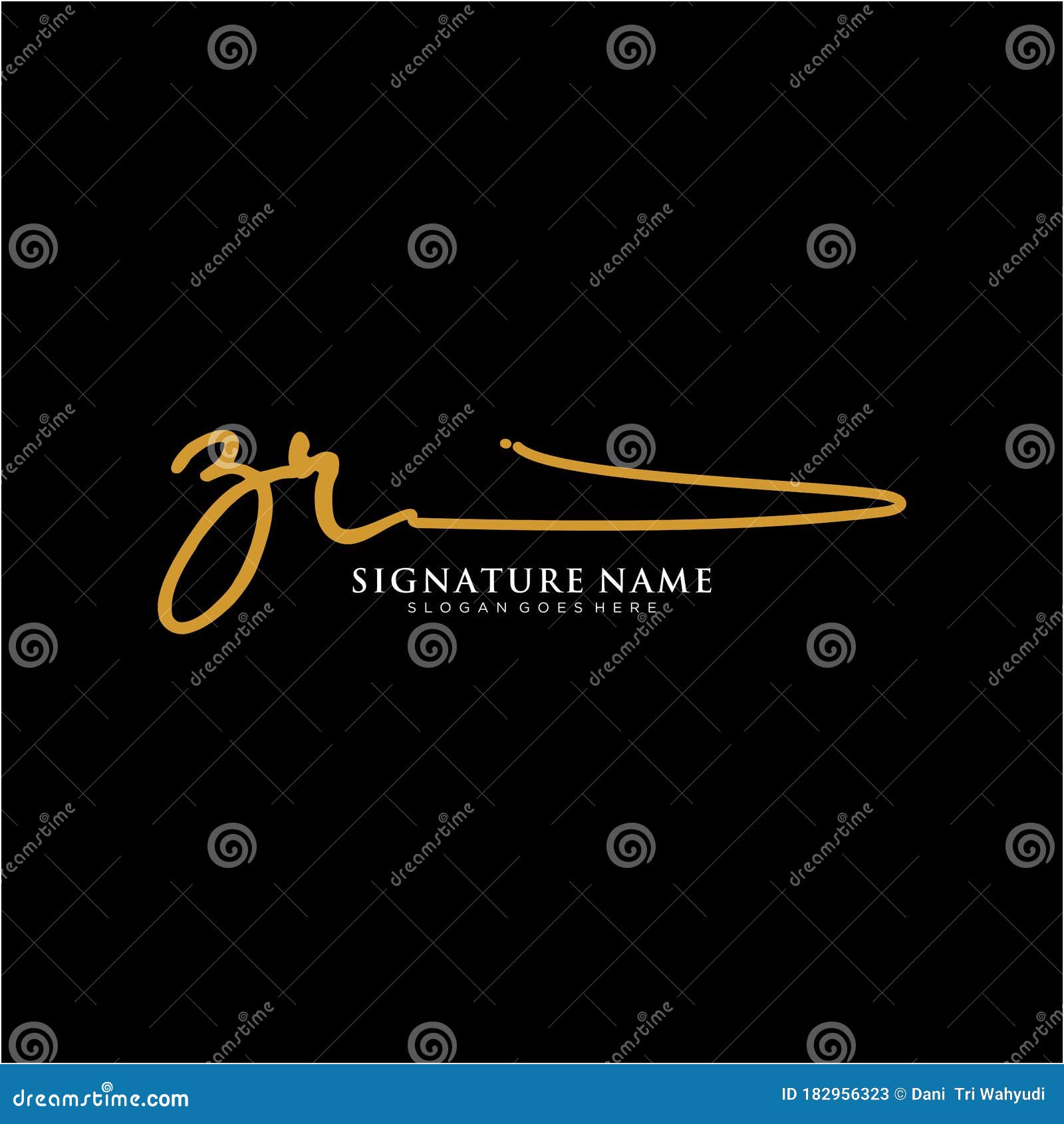 ZR Signature Logo Template Vector Stock Vector - Illustration of design ...