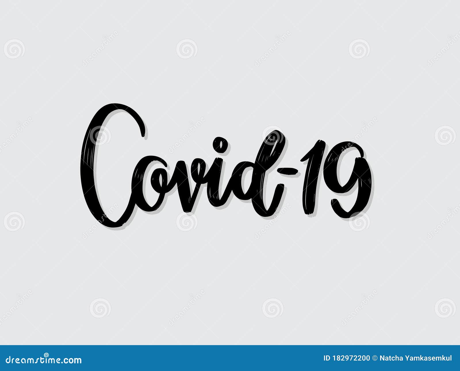 Covid-19. Hand Written Lettering Isolated on White Background.Vector ...