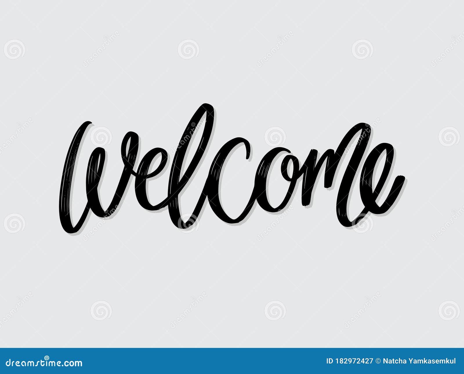 Welcome. Hand Written Lettering Isolated on White Background.Vector ...