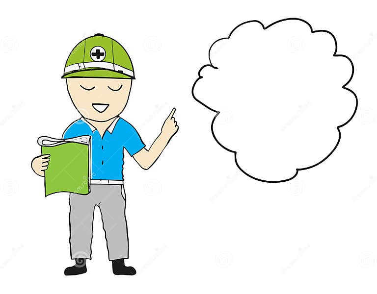 A Male Safety Officer Give a Lecture Stock Vector - Illustration of ...