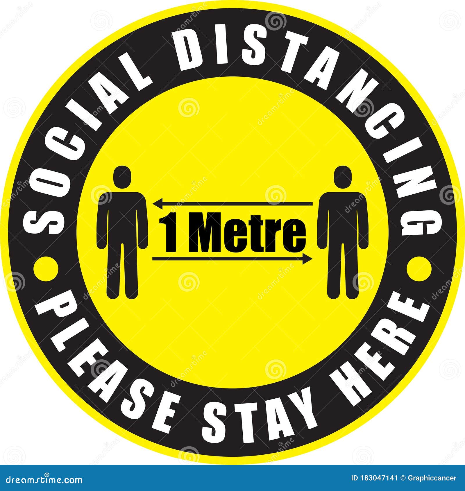 Social Distance Sign / Floorsign Stock Vector - Illustration of wall ...
