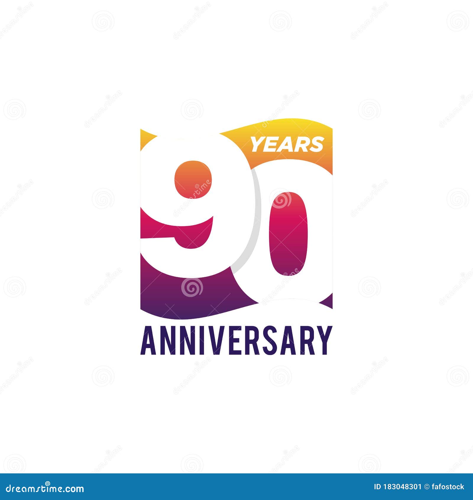 90 Years Anniversary Celebration Icon Vector Logo Design Template ...
