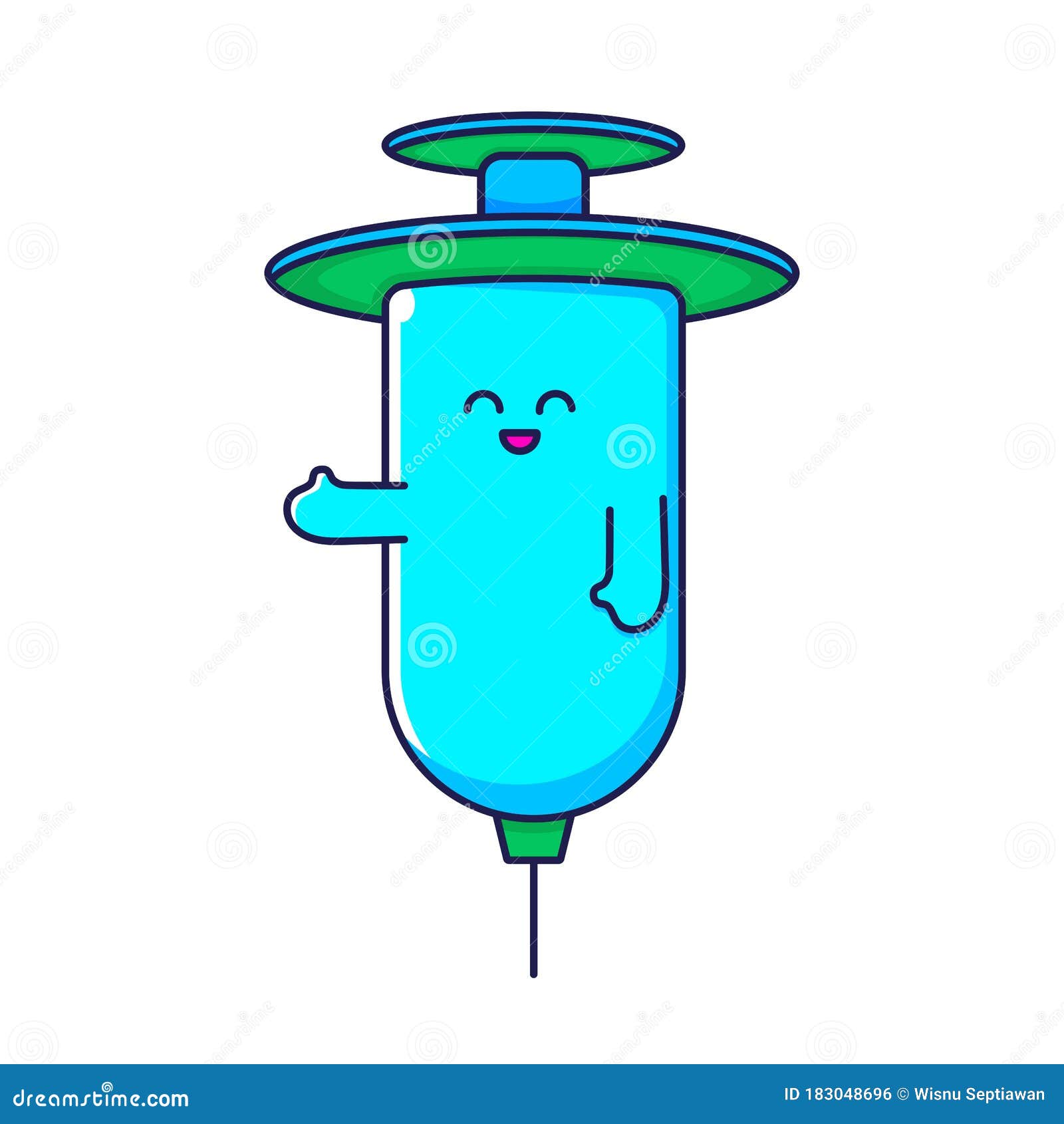 Vector Illustration Design of Cute Blue and Green Injections Stock ...