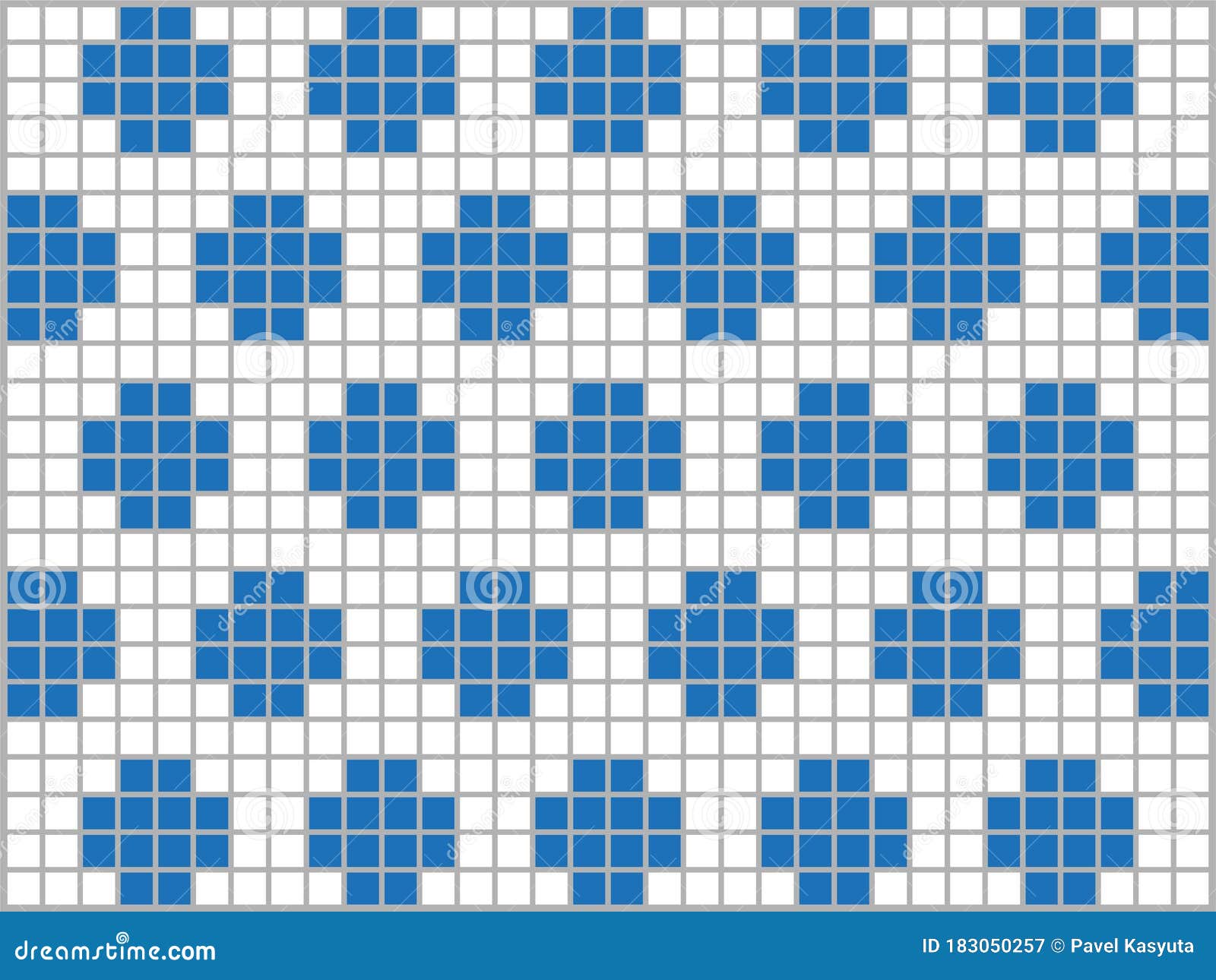 Blue and White Squares on a Gray Background. Abstract Composition ...