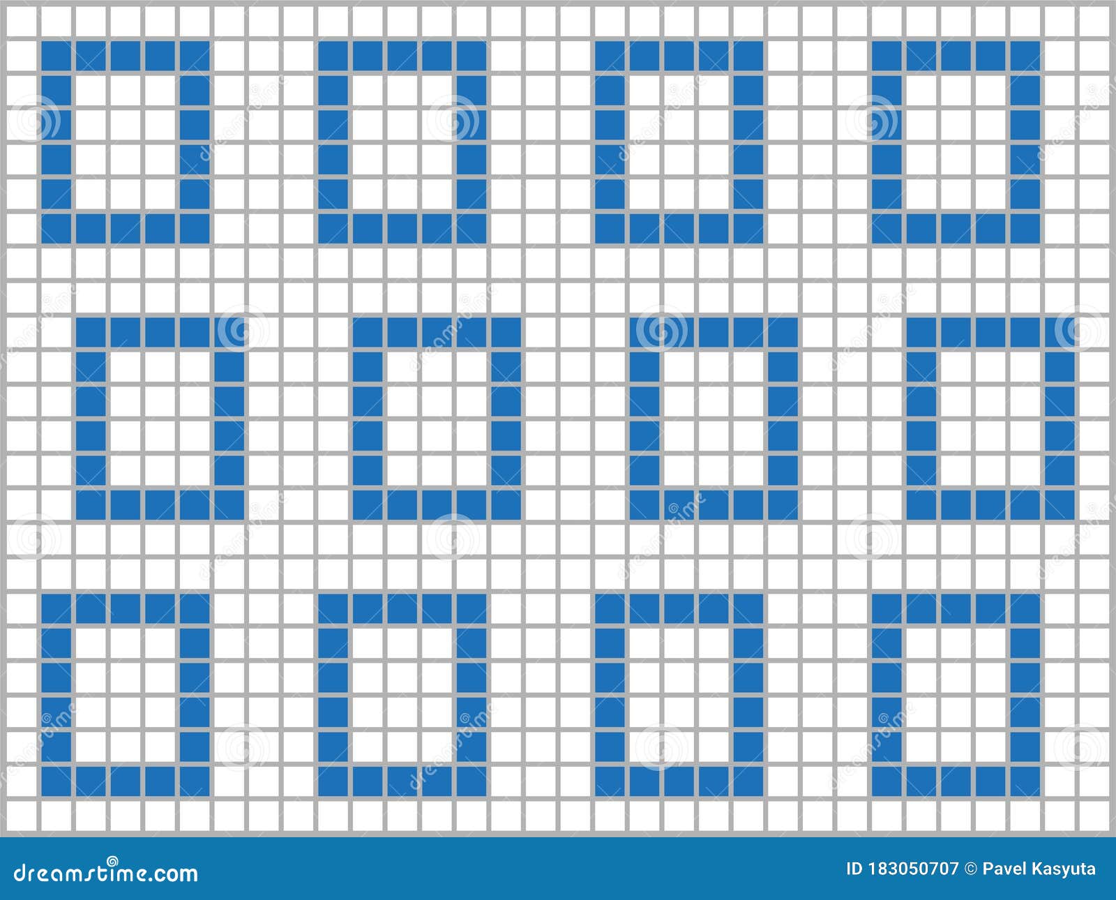 Blue and White Squares on a Gray Background. Abstract Composition ...