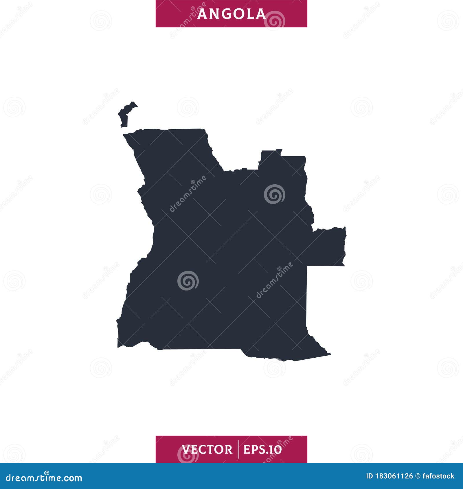 Angola Detailed Map And Flag. Angola On World Map Cartoon Vector ...