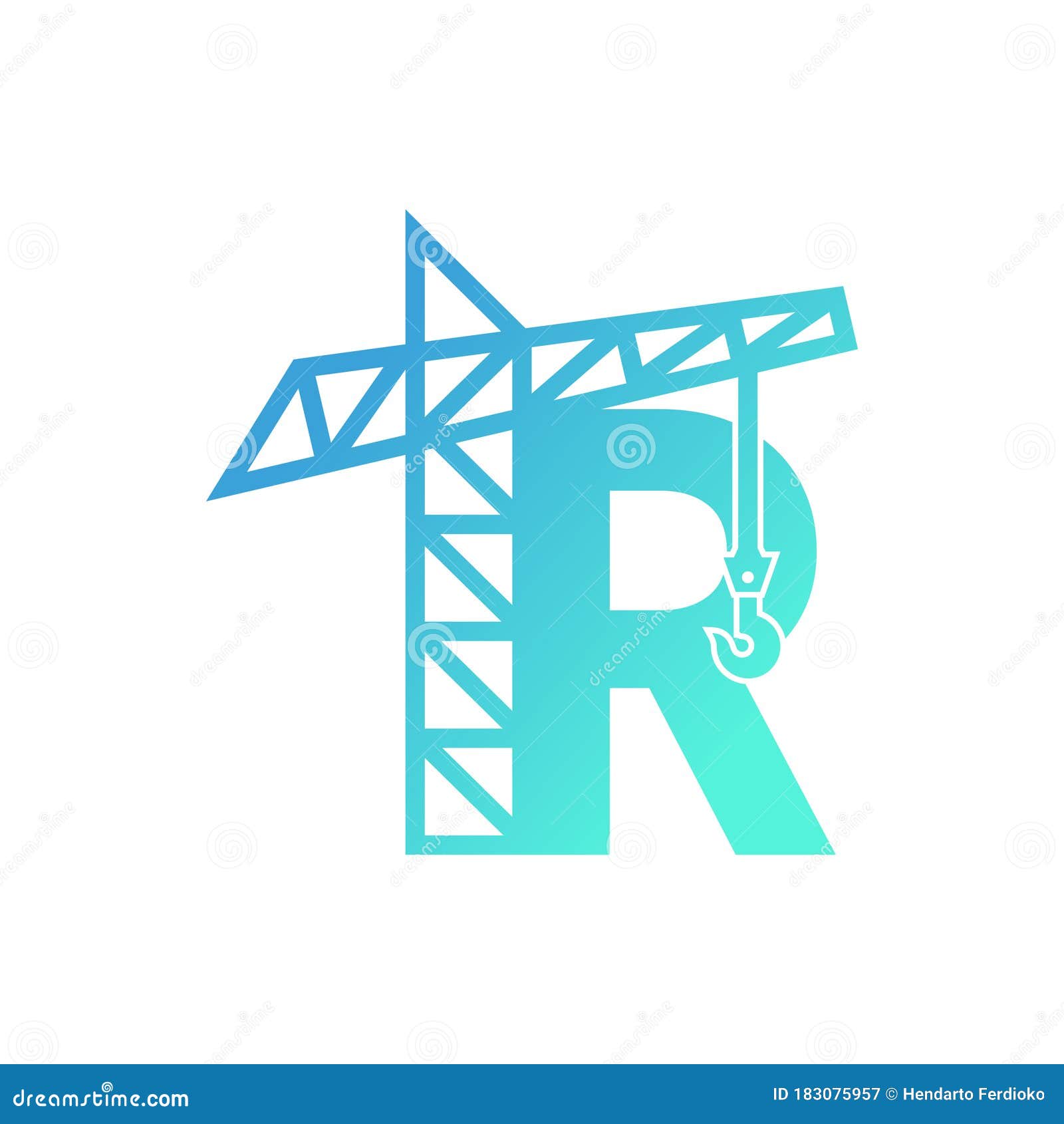 Letter R Building Construction Logo Design Vector Stock Vector ...