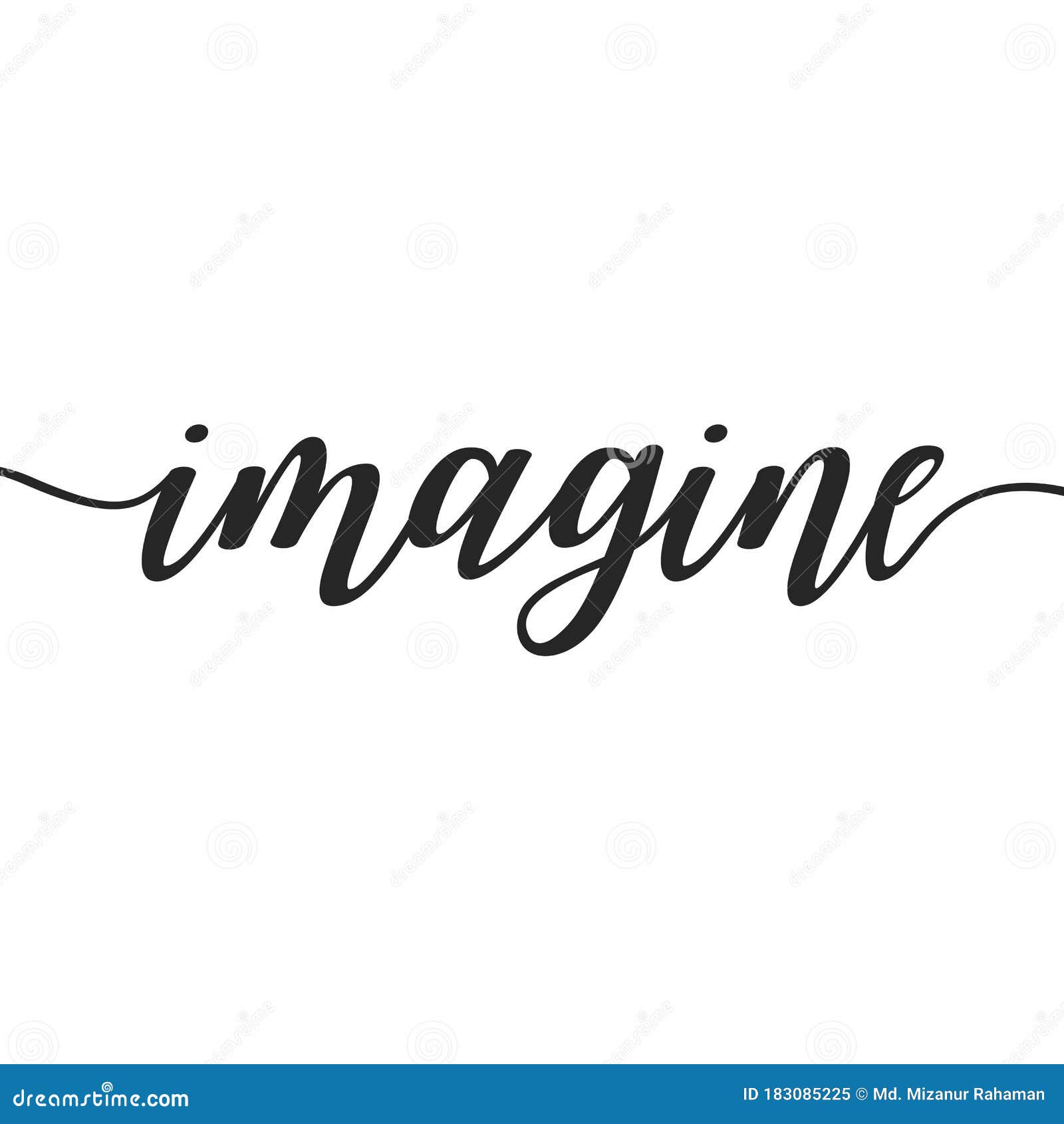 Imagine Motivational Print Wall Art Calligraphy Typography Vector ...
