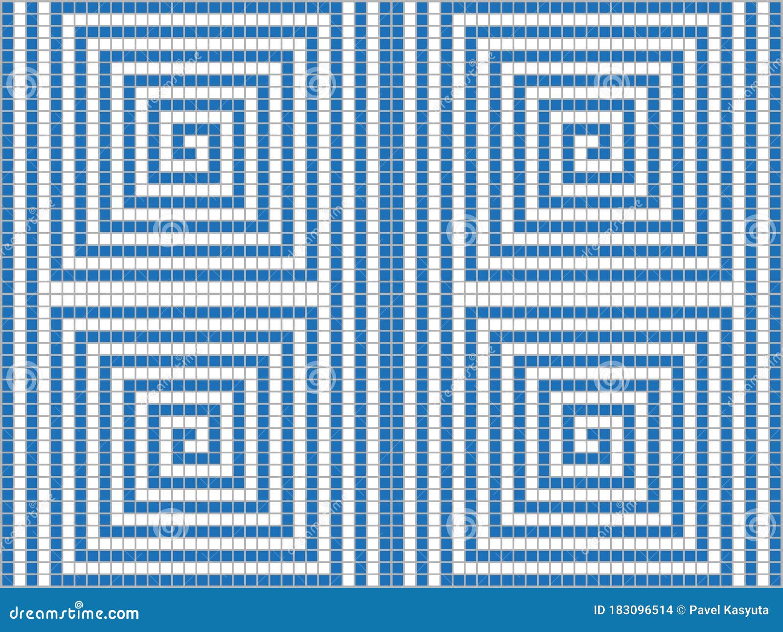 Blue and White Squares on a Gray Background. Abstract Composition ...