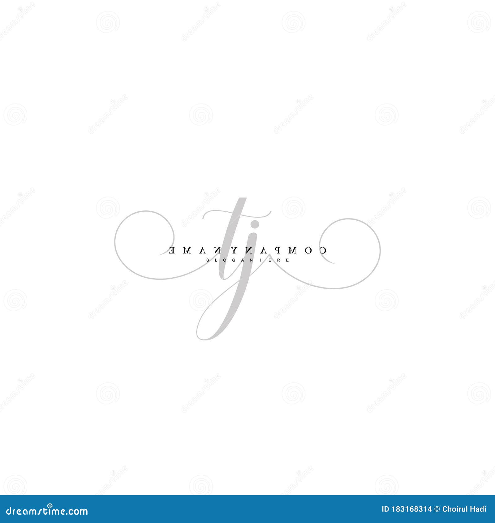 TJ Initial Handwriting Logo Vector Illustration Stock Vector ...