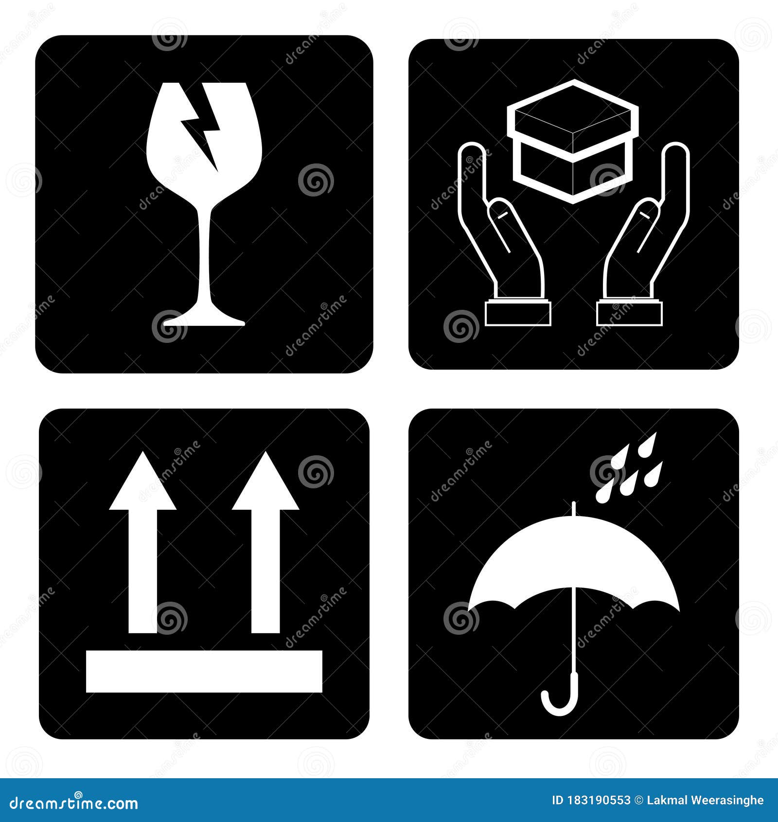International Packing Symbols. Stock Vector - Illustration of globe ...
