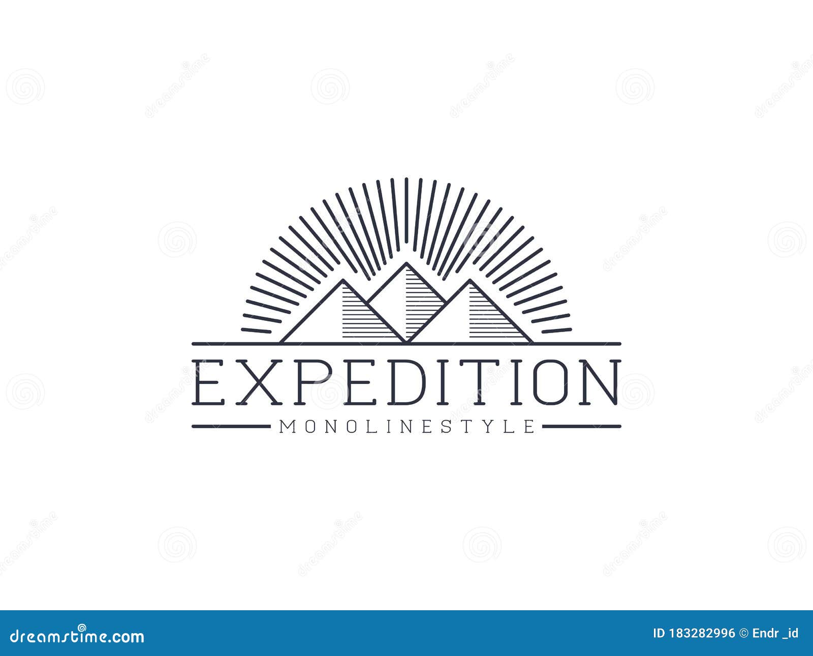 Expedition Mountain Outdoor Adventure Line Art Logo Design Stock Vector ...
