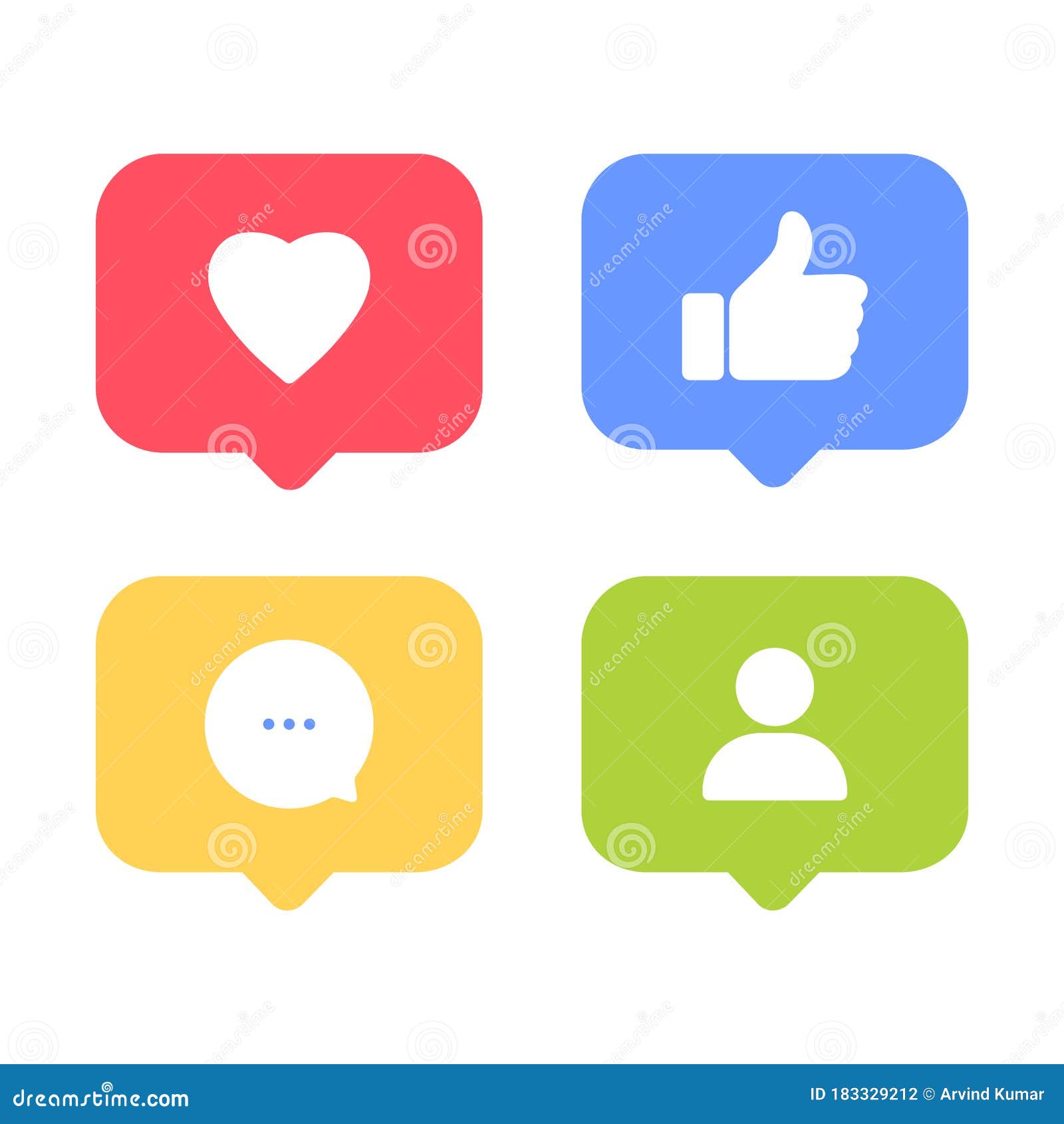 Social Media Notifications, Like Symbol, Speech Bubble, Notifications ...
