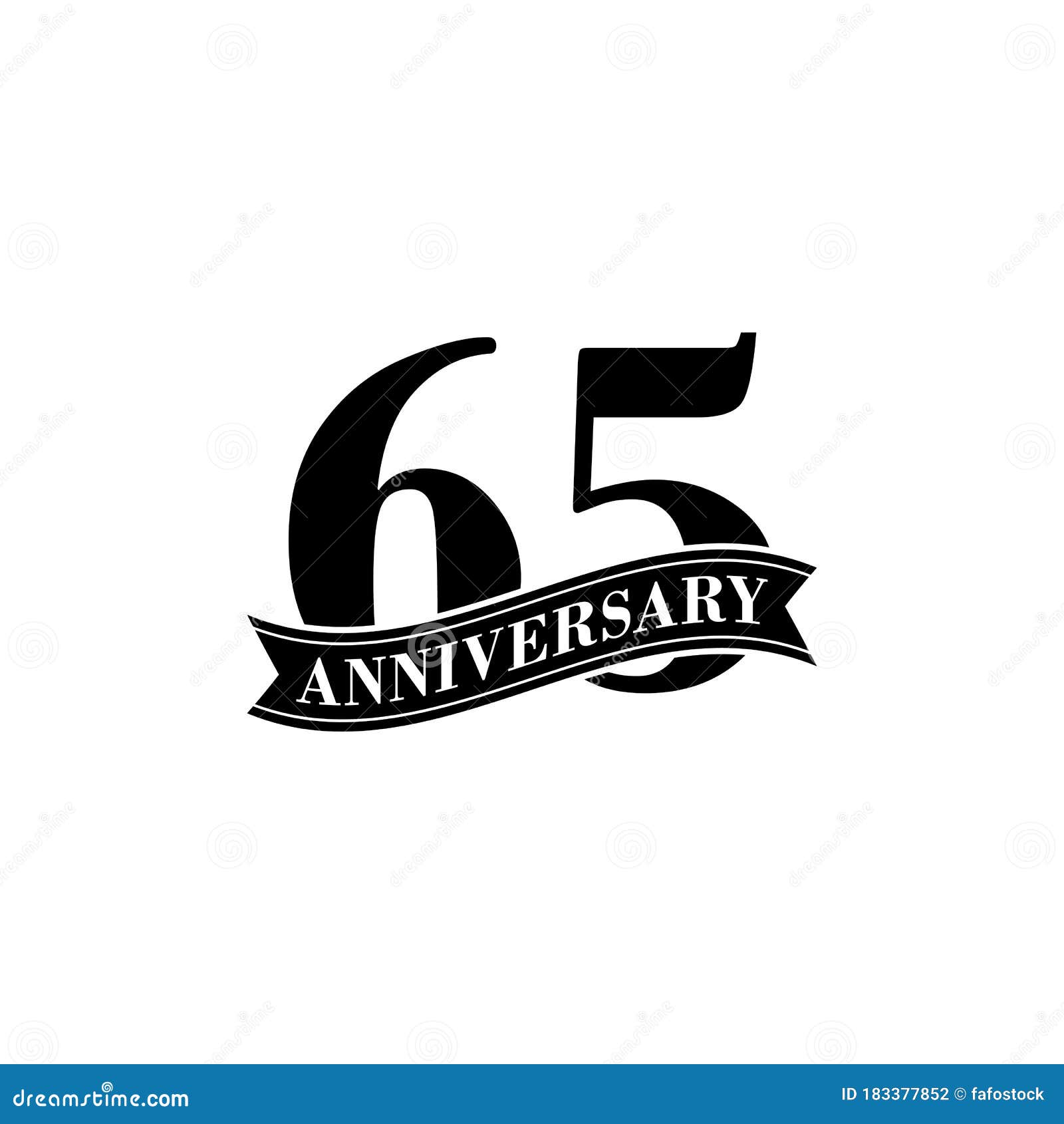 65 Years Anniversary Vector Logo Design Template. 65th Birthday ...
