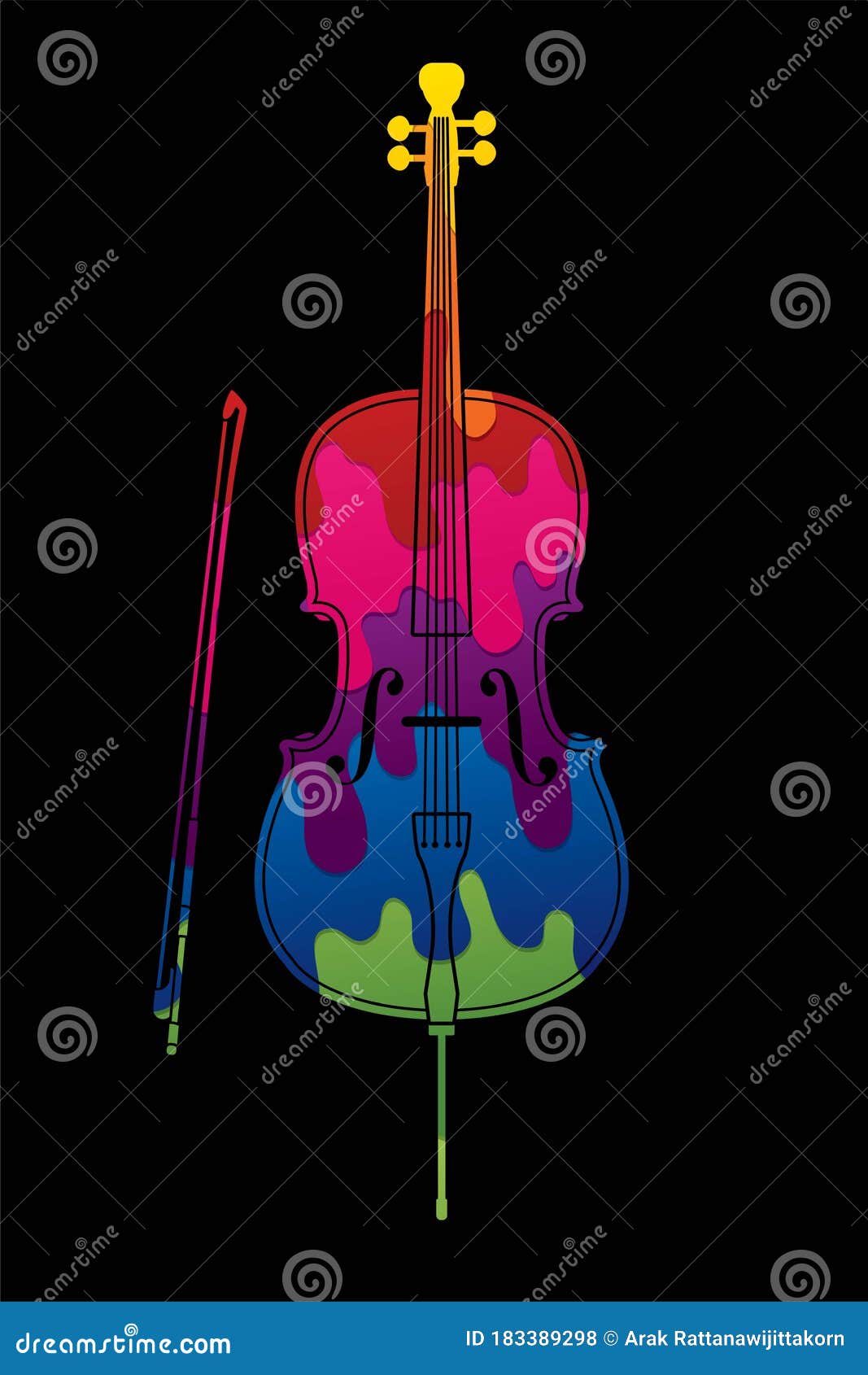 Cello Instrument Cartoon Music Graphic Vector Stock Vector ...