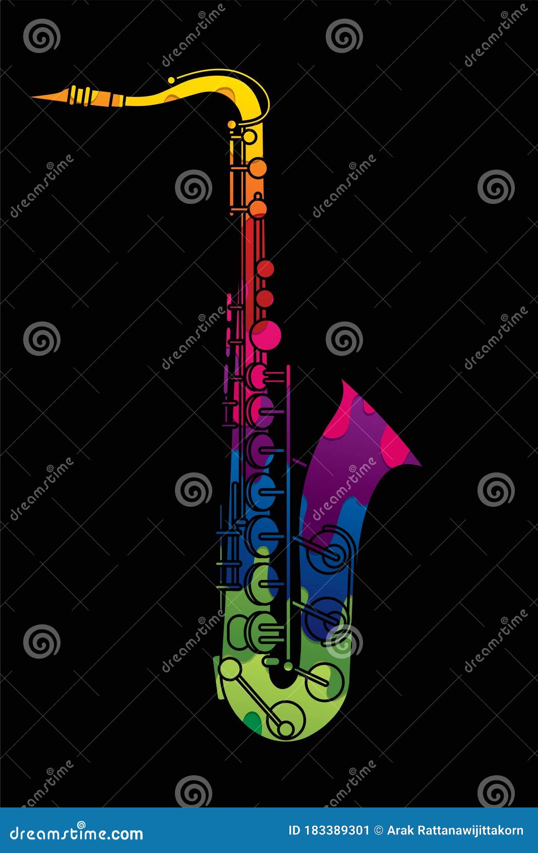 Saxophone Instrument Cartoon Music Graphic Vector Stock Vector ...