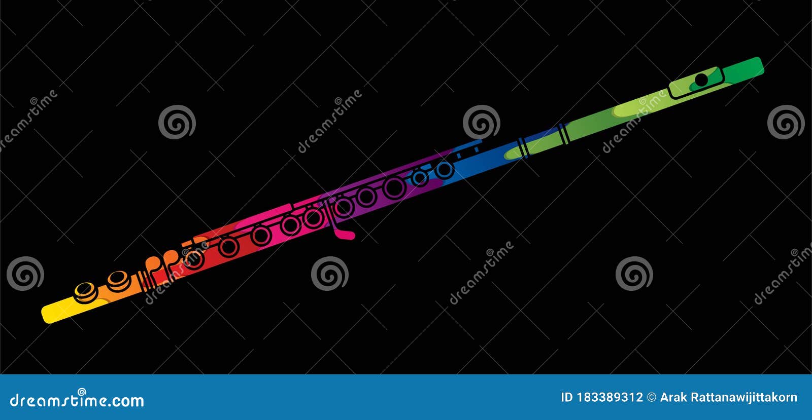 Flute Instrument Cartoon Music Graphic Vector Stock Vector ...