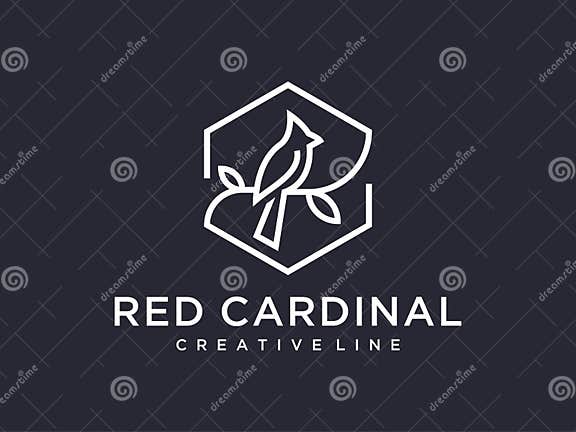 Elegant Minimalist Cardinal Bird Outline Logo Red Cardinal Cardinal ...