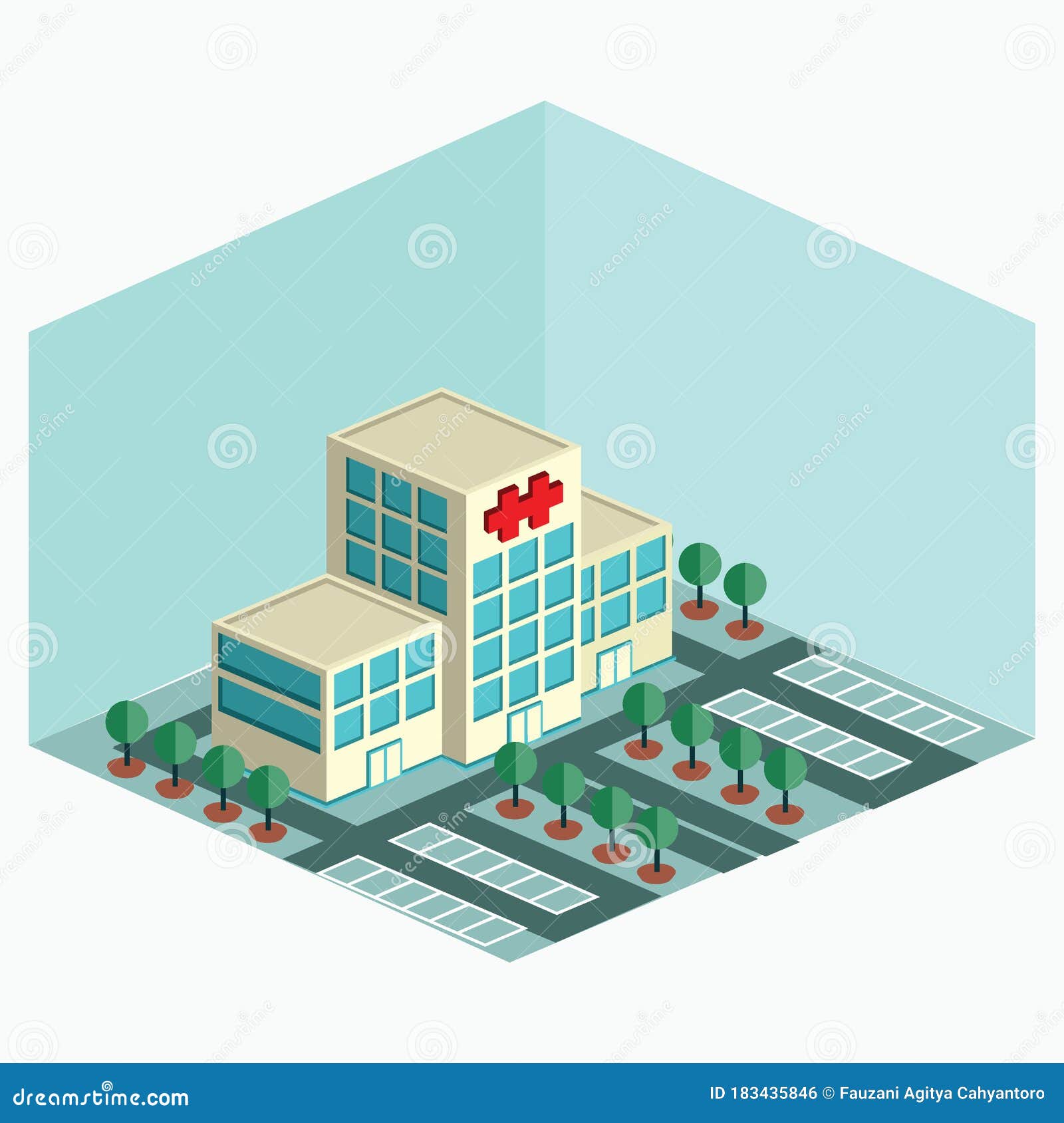 Isometric Hospital - Simple Hospital or Clinic Building Stock Vector ...