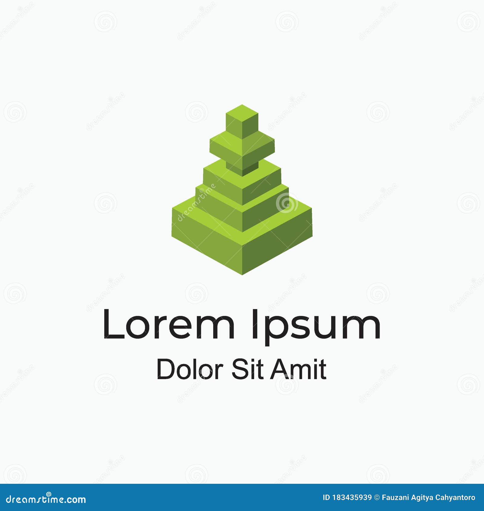 Abstract Green Temple Symbol or Isometric Green Cross Temple Sign for ...