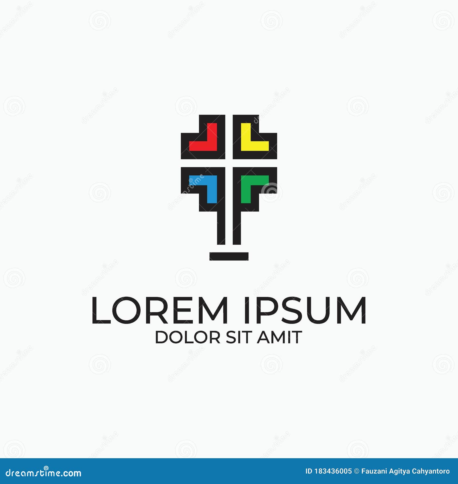 Simple Cross Tree Identity Logo for Brand Stock Illustration ...