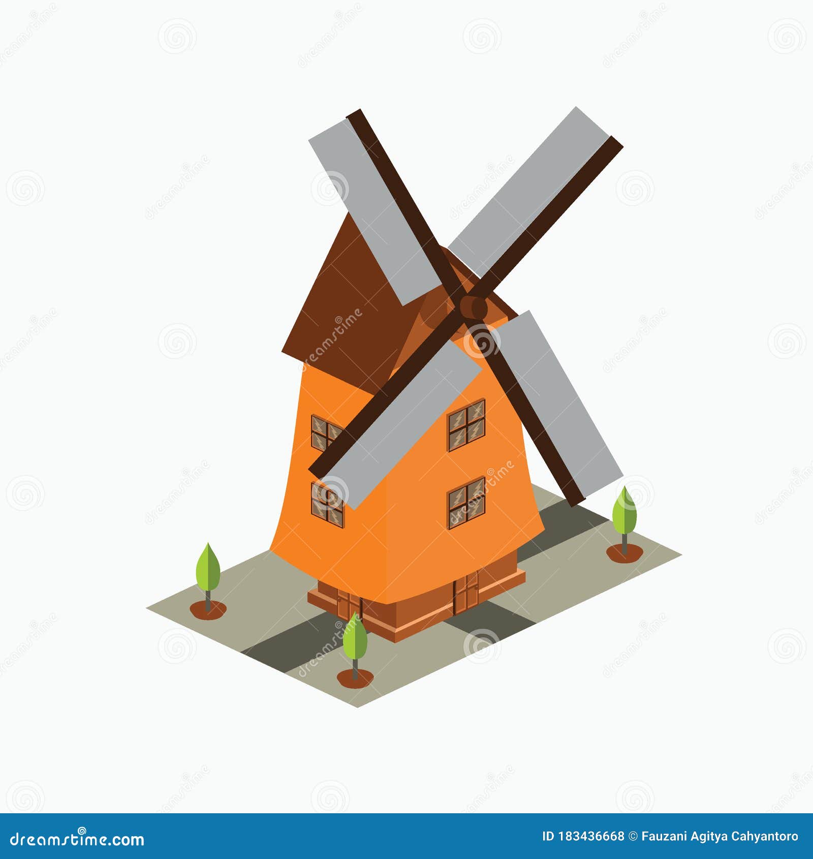 Isometric Wind Mill - Simple Wind Mill Building in Holland Stock Vector ...