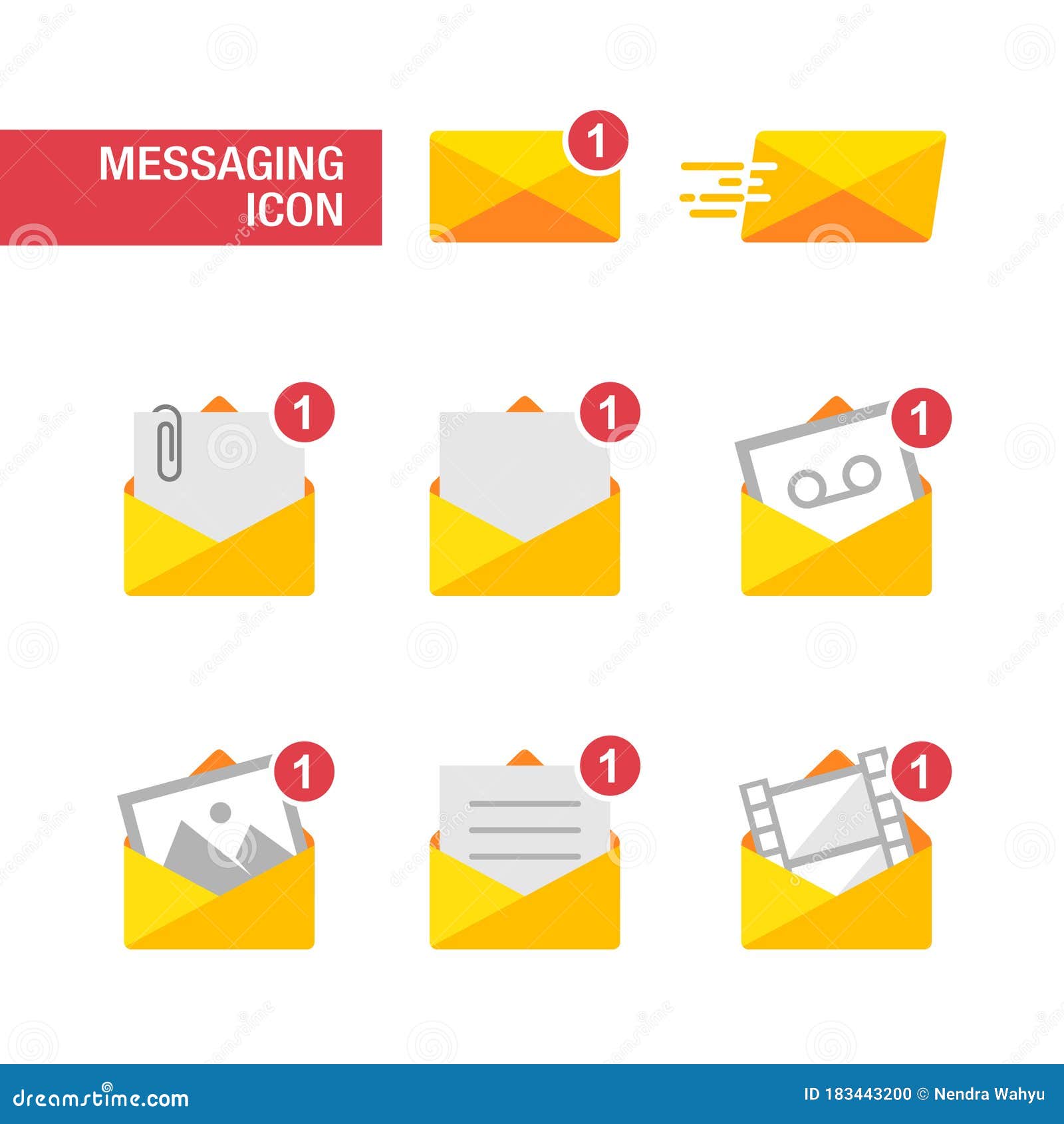 Vector Illustration of Incoming Message Notification. Vector ...