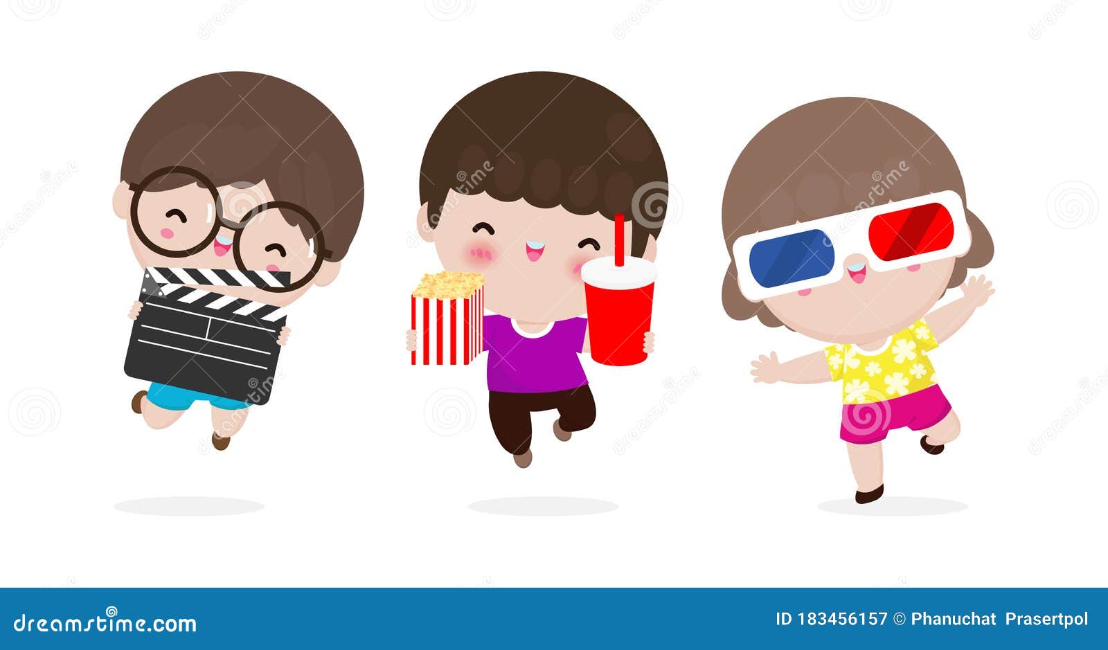 Children Watching Movie, Happy Kids Going To A Movie Together, Movie ...