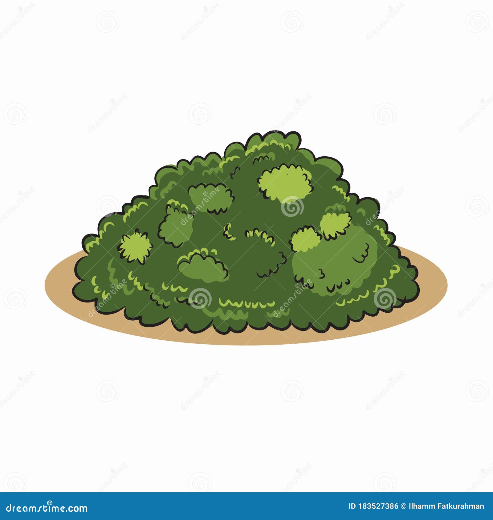 Green Bush Hand Draw Vector Stock Vector - Illustration of plant, flora ...