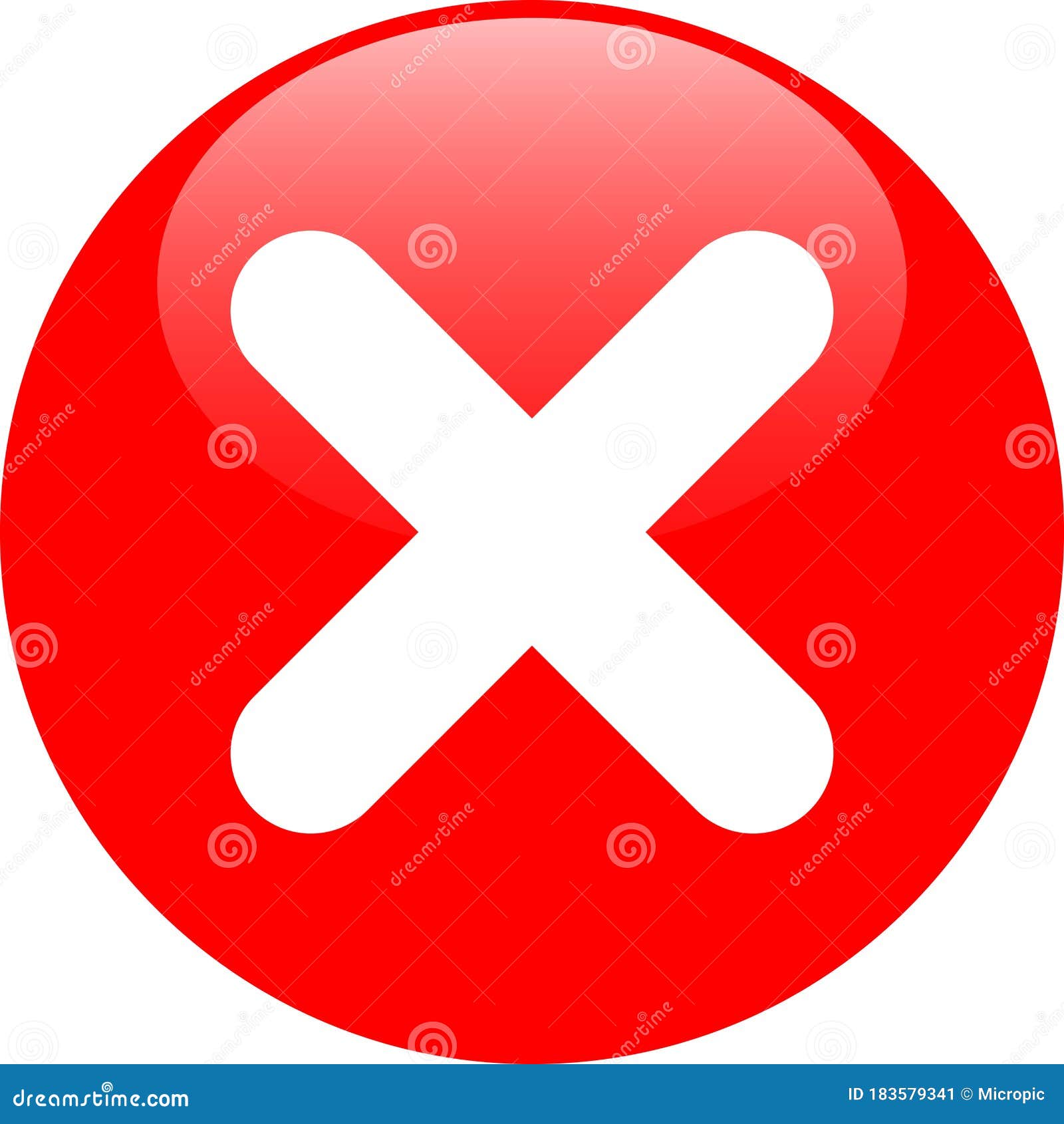 Cancel Button with Cancel Icon Symbol on Red Round Crystal Round Button ...