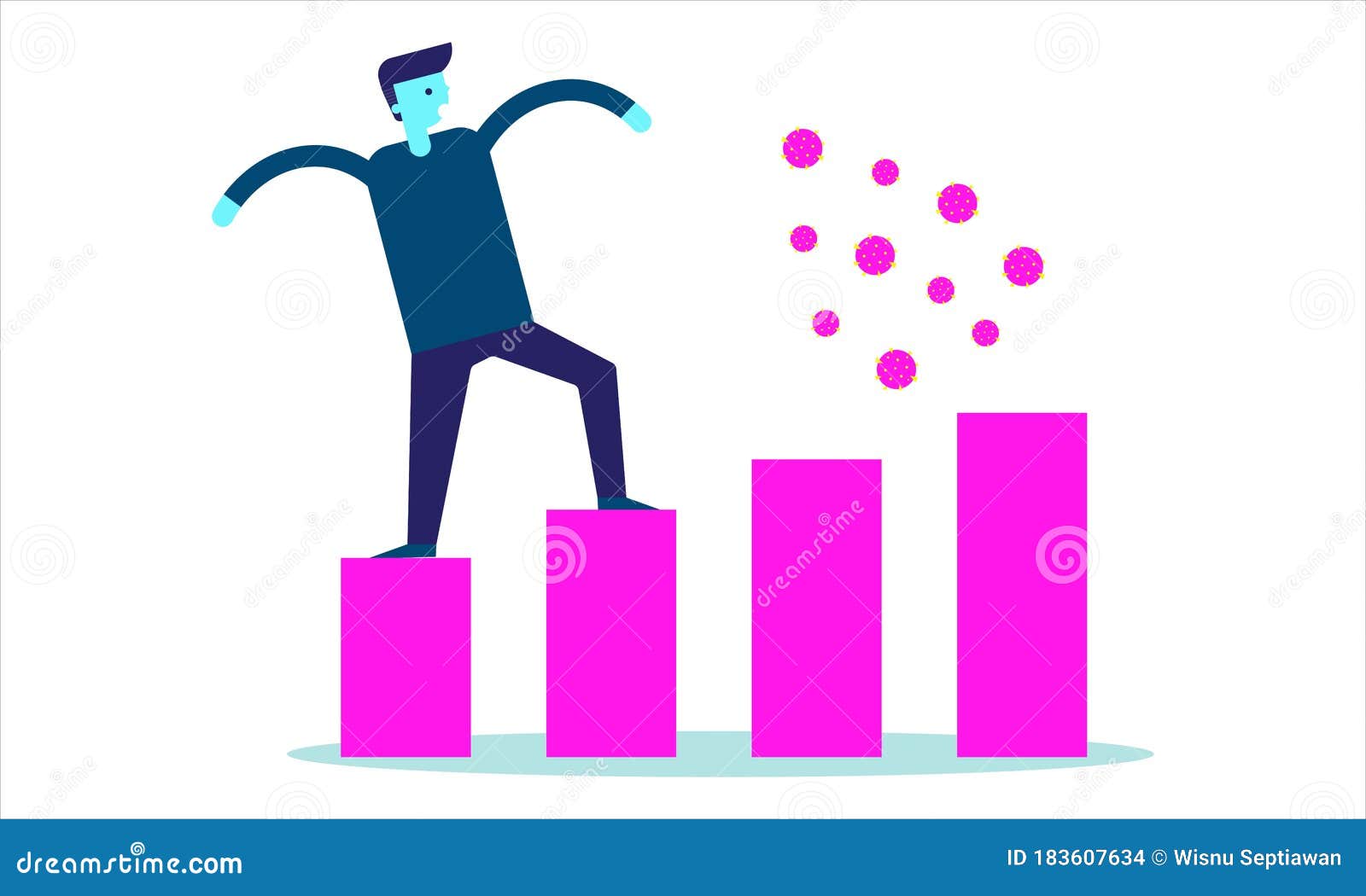 Vector Illustration Design of a Businessman Trying To Increase Income ...